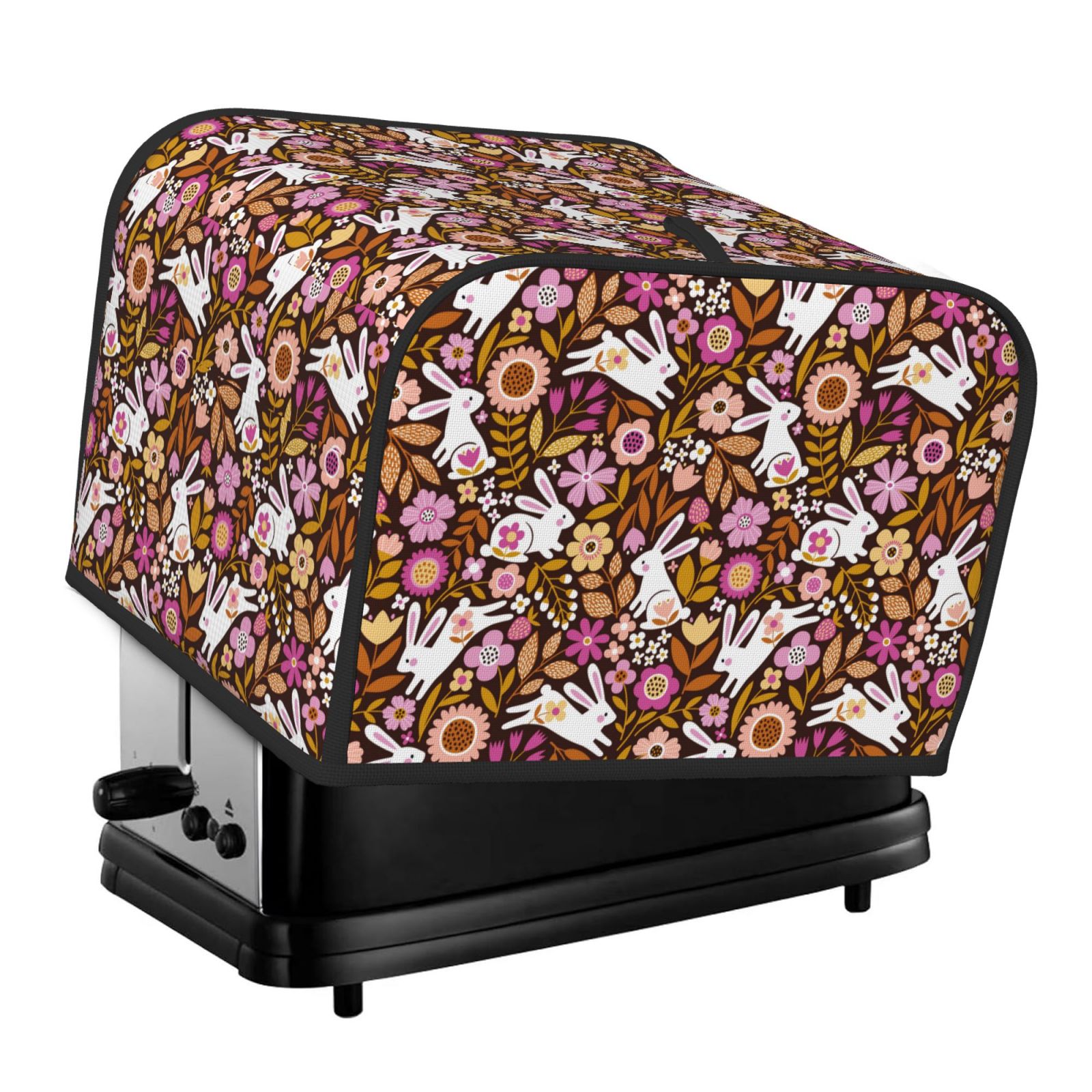 Salouo Flower Bunny Pattern Four Slice Bread Machine Cover,Universal ...