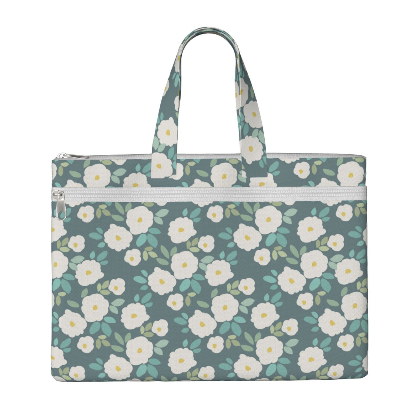 Salouo Flower for Canvas Tote File Bag, Tote Bag With Zipper Business ...