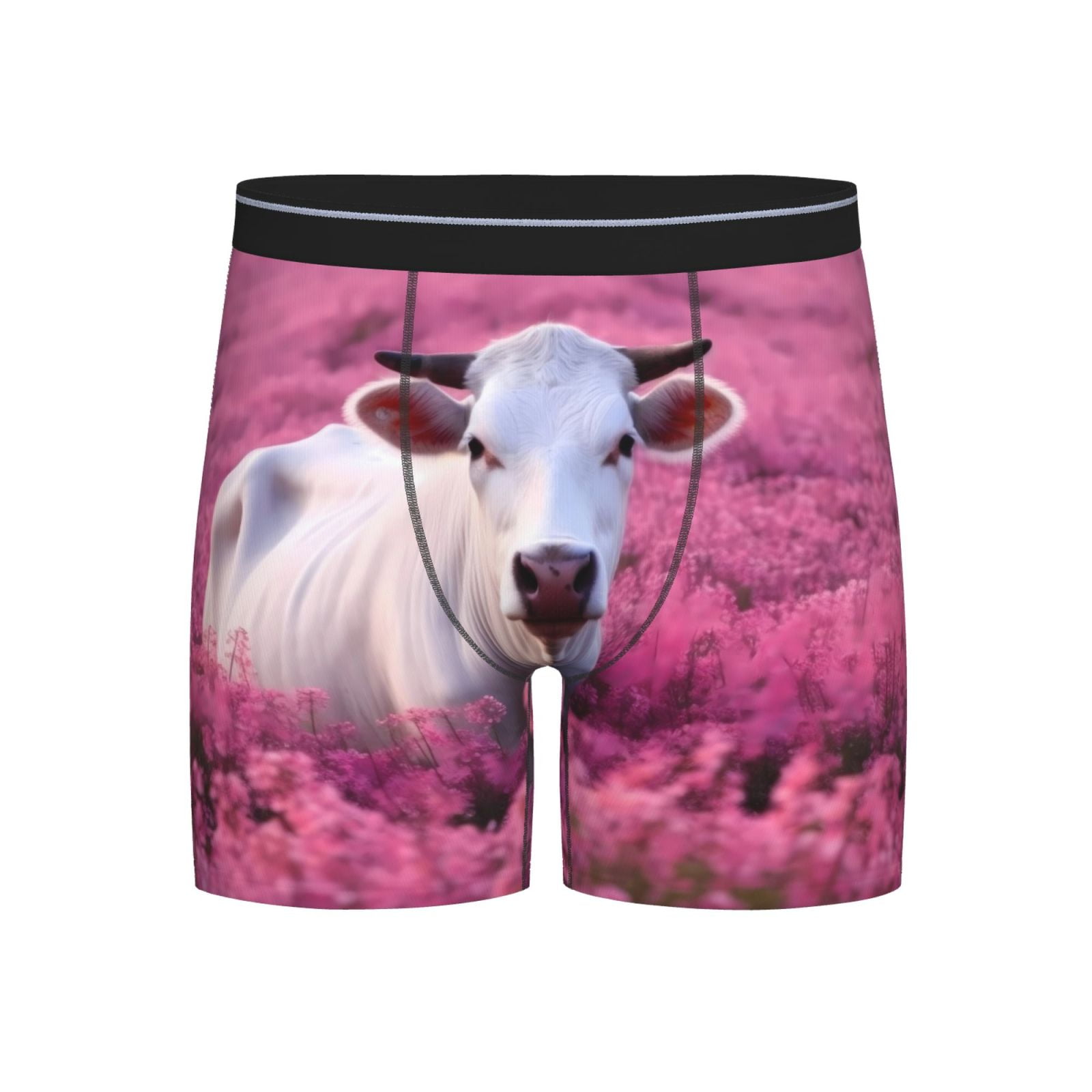 Salouo Flower Field Cow Pattern Men's Boxer Briefs, Soft & Breathable ...