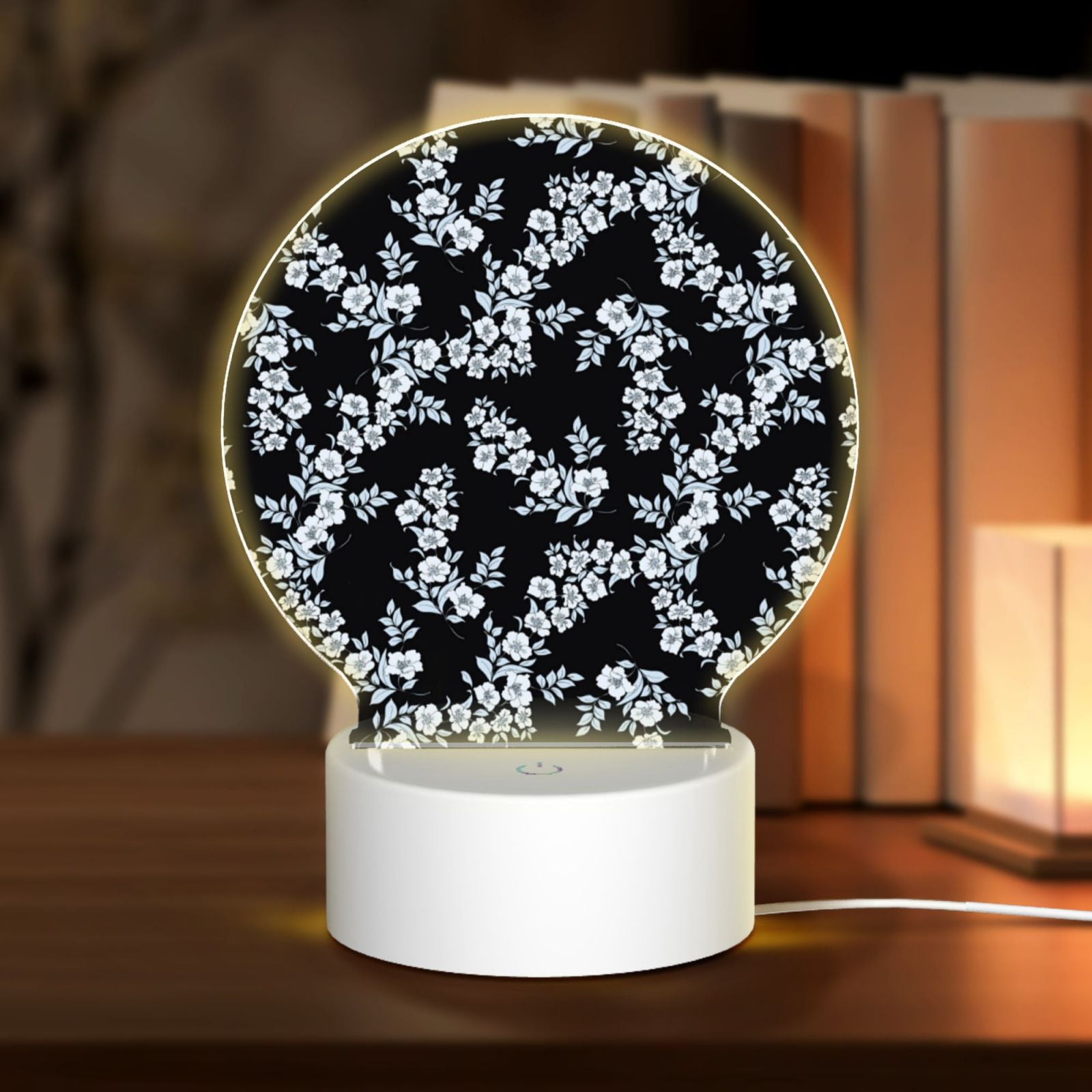 Salouo Flower for Round Acrylic Night Light - Acrylic Sheets with LED ...