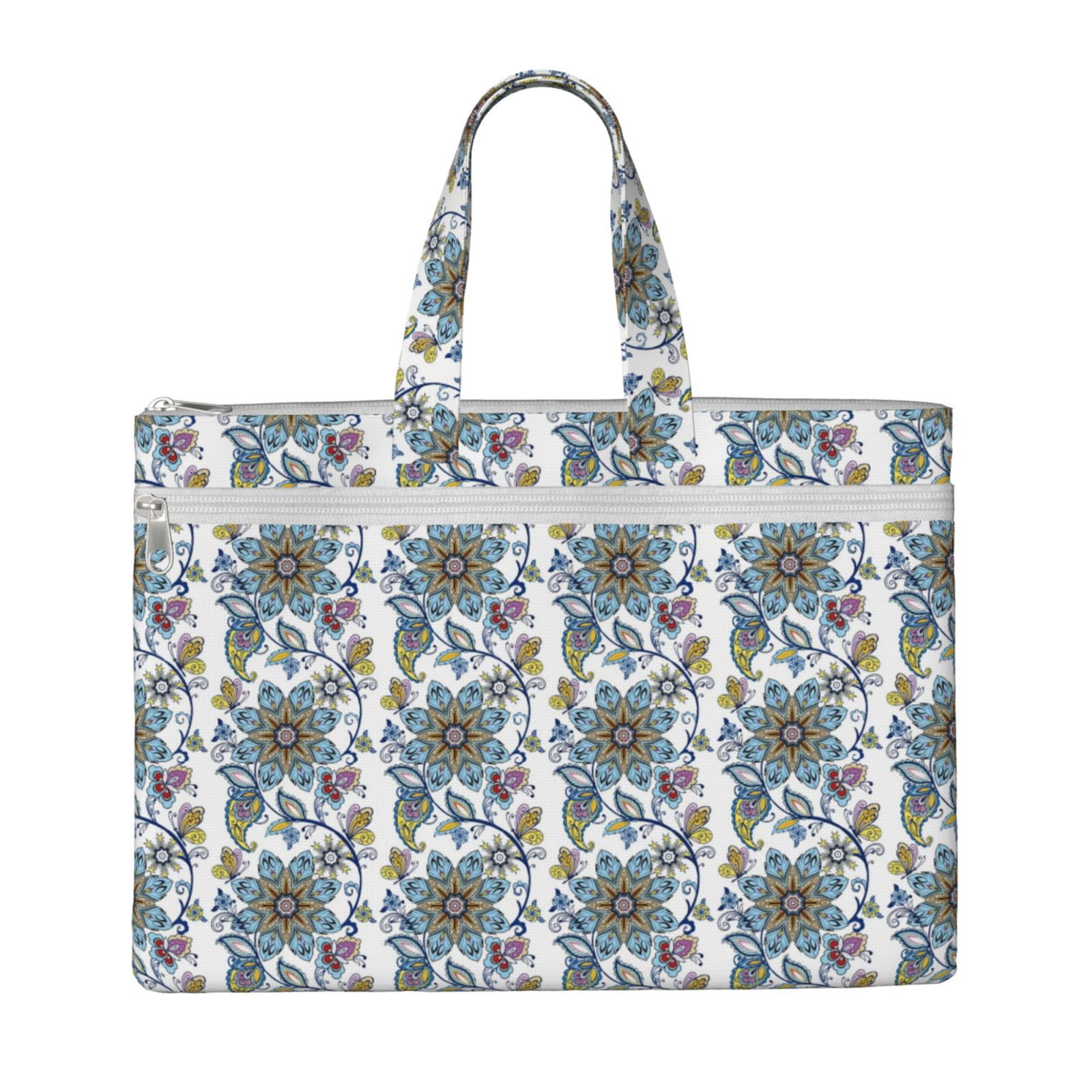 Salouo Flowers and Butterflies for Canvas Tote File Bag, Tote Bag With ...
