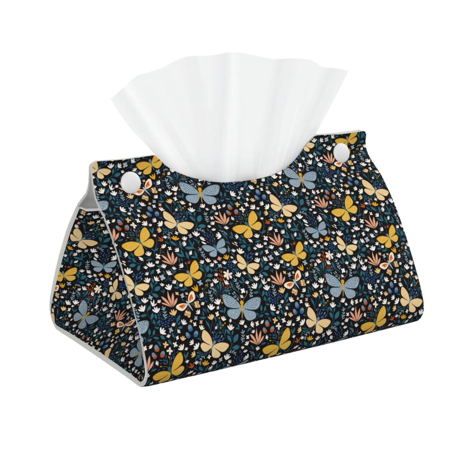 Salouo Flowers Butterfly Pattern Long Tissue Box Cover Rectangular–Plus ...