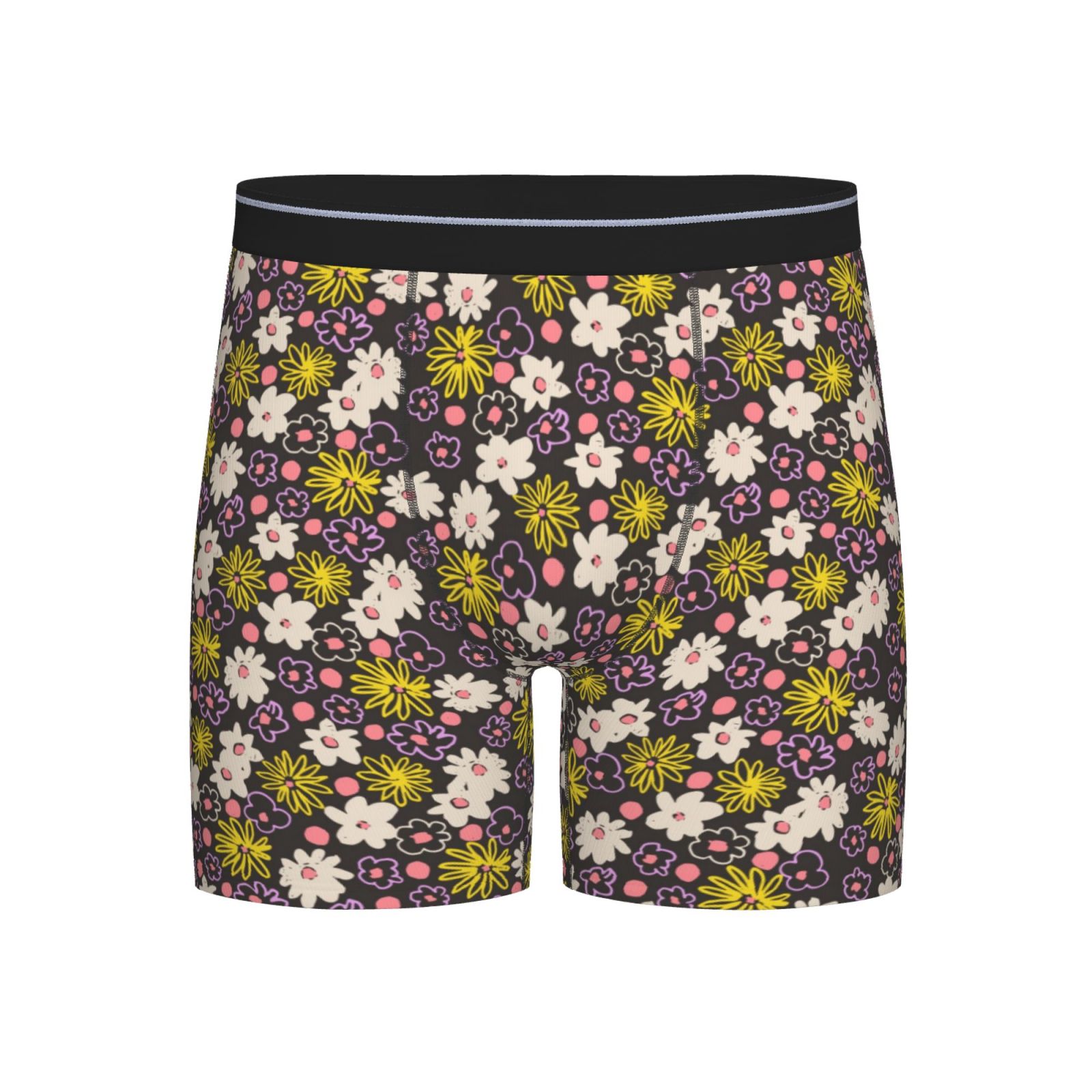 Salouo Flowers Daisy Pattern Men's Boxer Briefs, Soft & Breathable ...