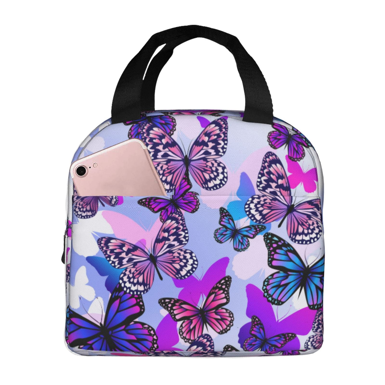 Salouo Flying Butterflies for Unisex Lunch Bag Leakproof Lunch Tote ...