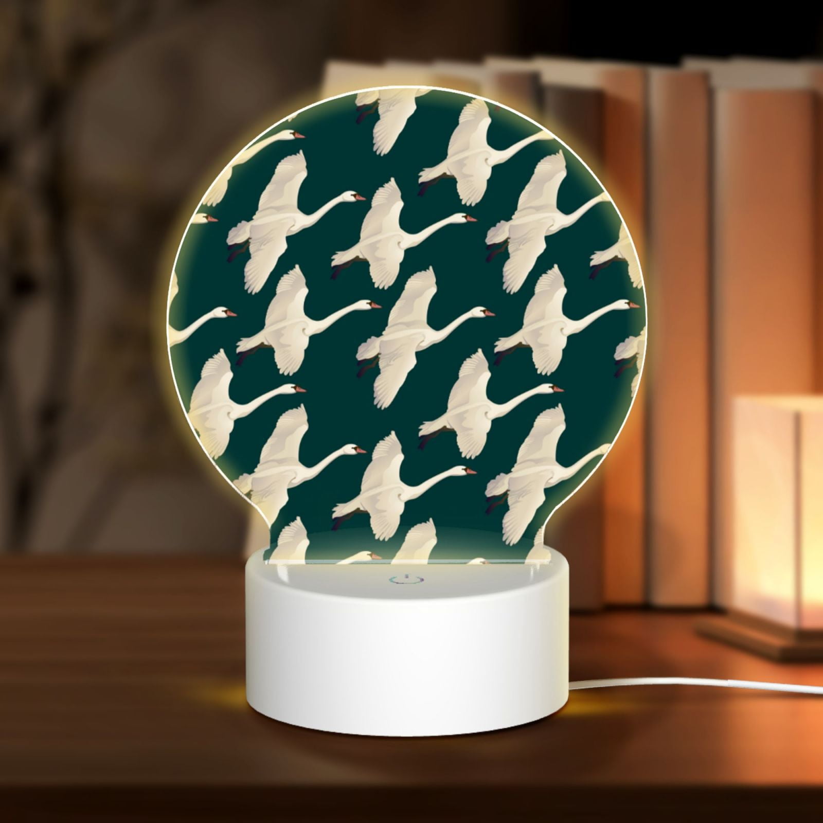 Salouo Flying Swans for Round Acrylic Night Light - Acrylic Sheets with ...