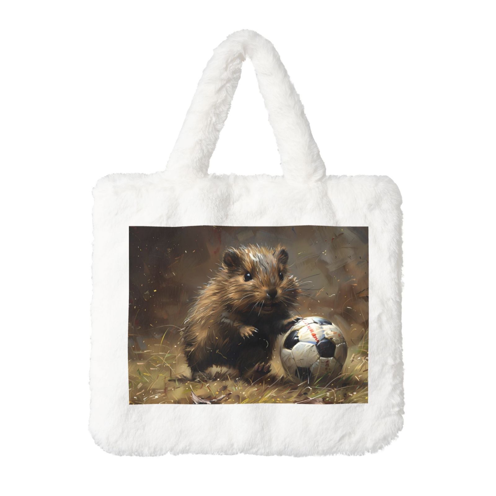 Salouo Football Loving Hamster for Plush Underarm Bag,Soft Tote Bag ...