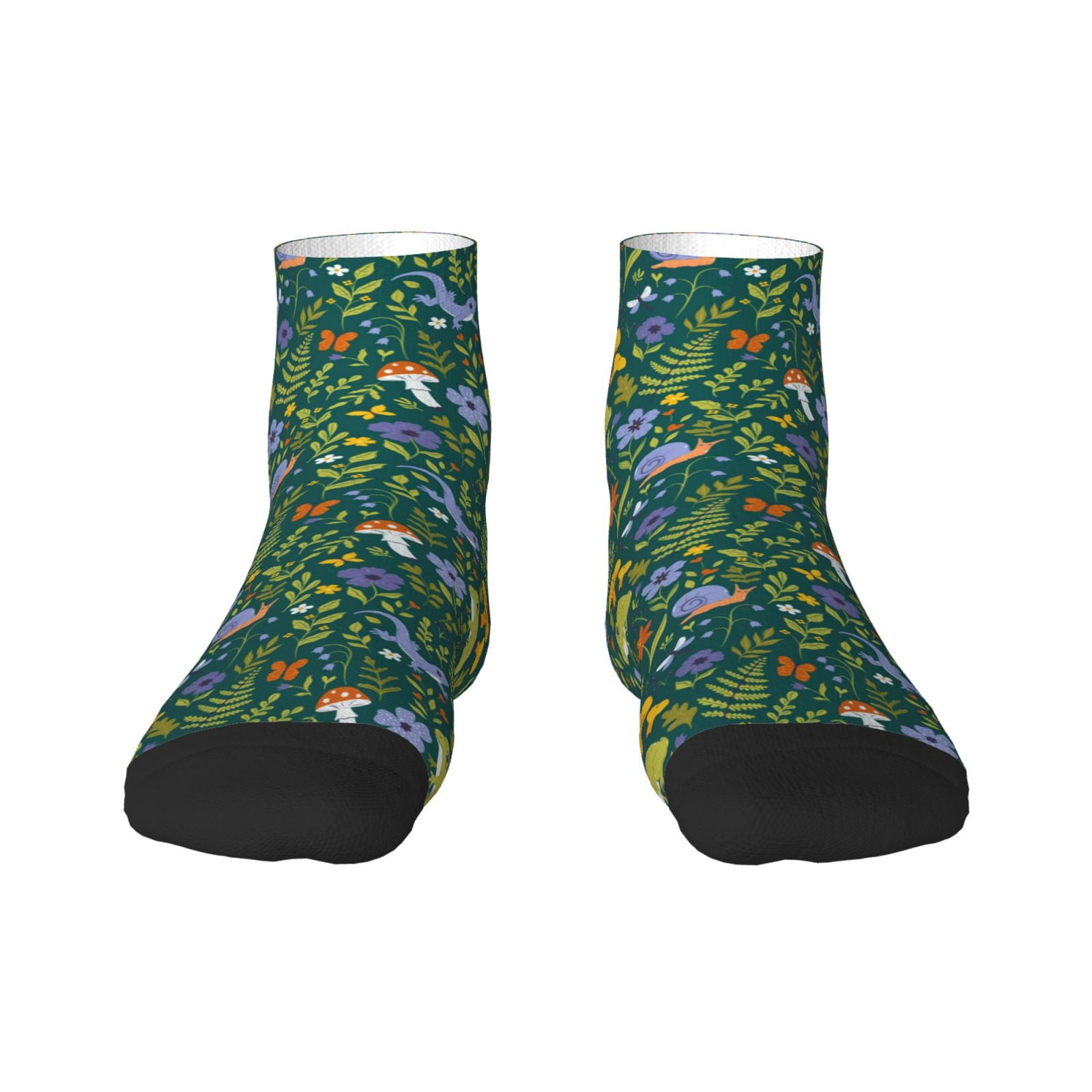 Salouo Forest Flora And Fauna Pattern Unisex Middle Tube Socks,Middle ...