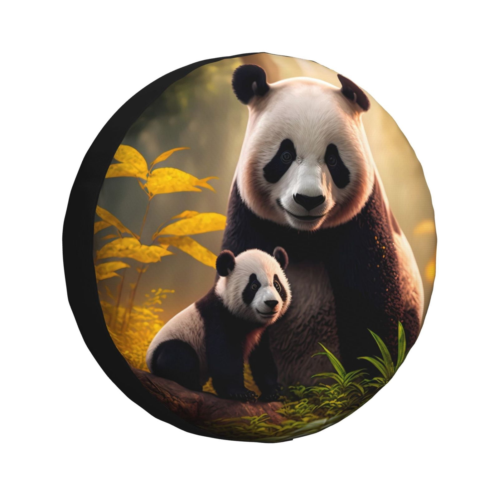 Salouo Forest Panda Print Spare Tire Cover 14-17 inch Spare Tire ...