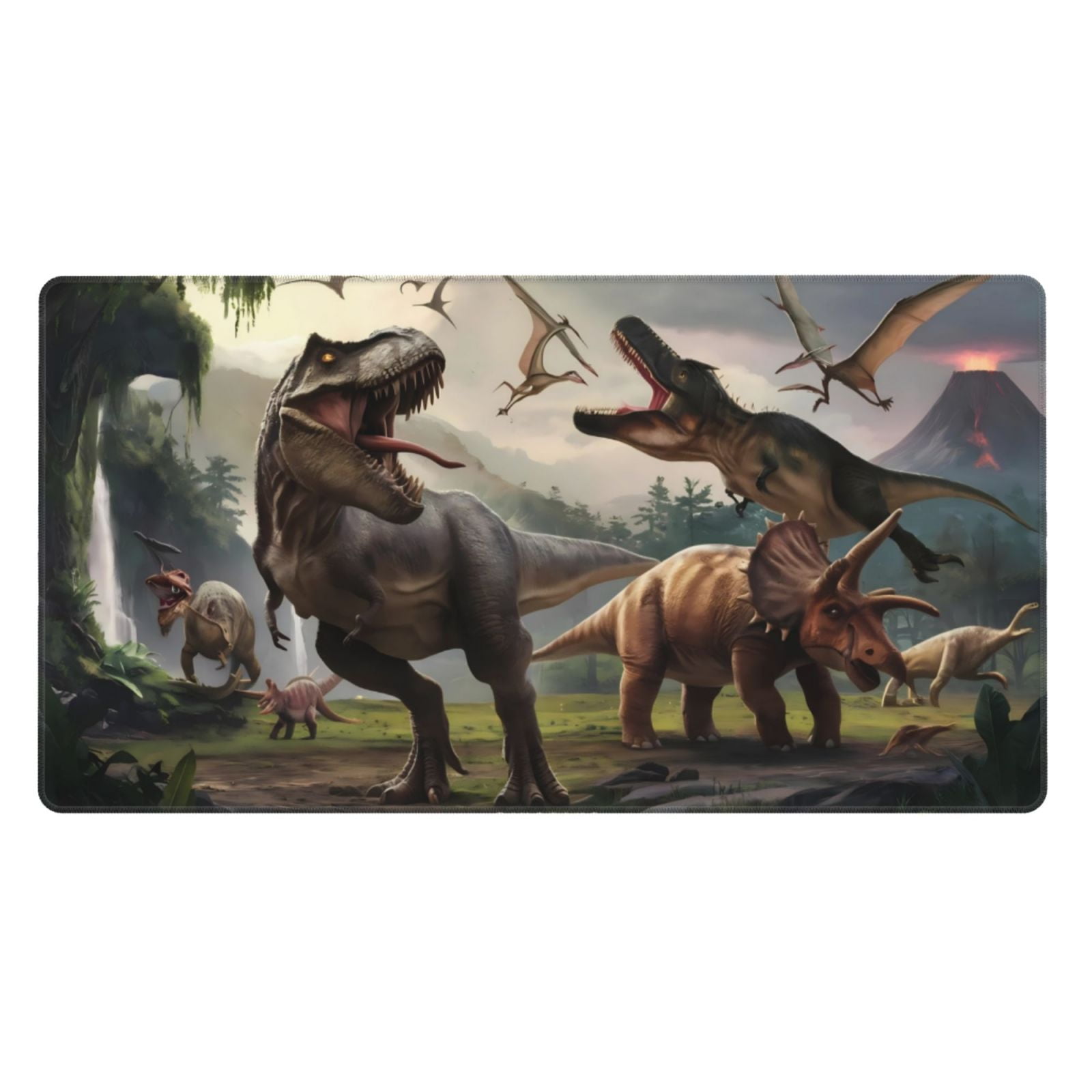 Salouo Forest Park Dinosaur Print Large Mouse Pad,Extended Mat Desk Pad ...