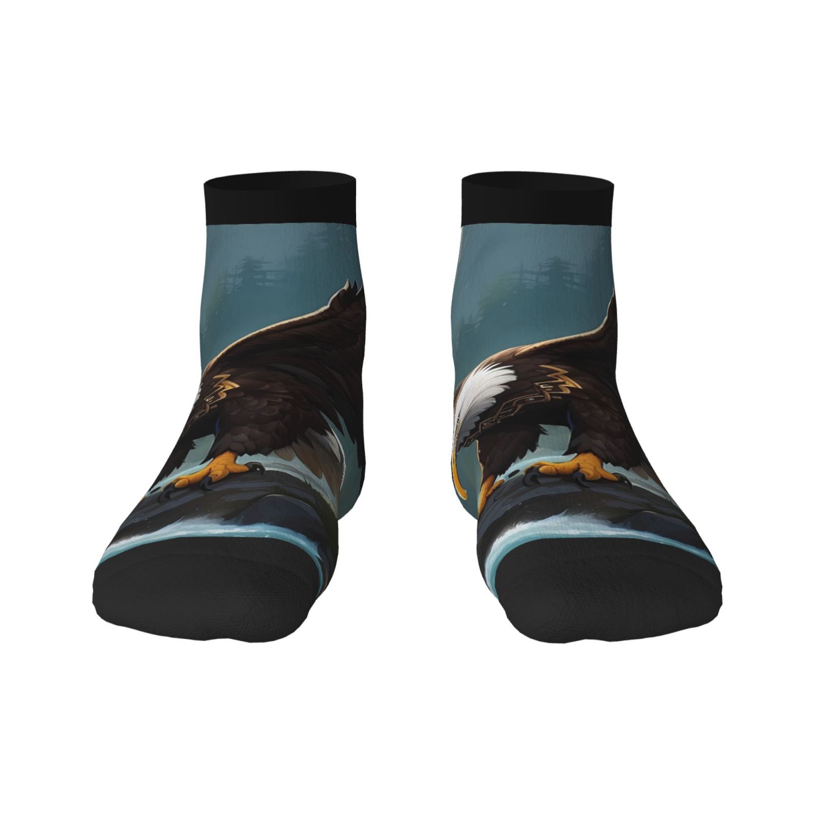Salouo Forest River Bald Eagle Pattern Unisex Middle Tube Socks,Middle ...