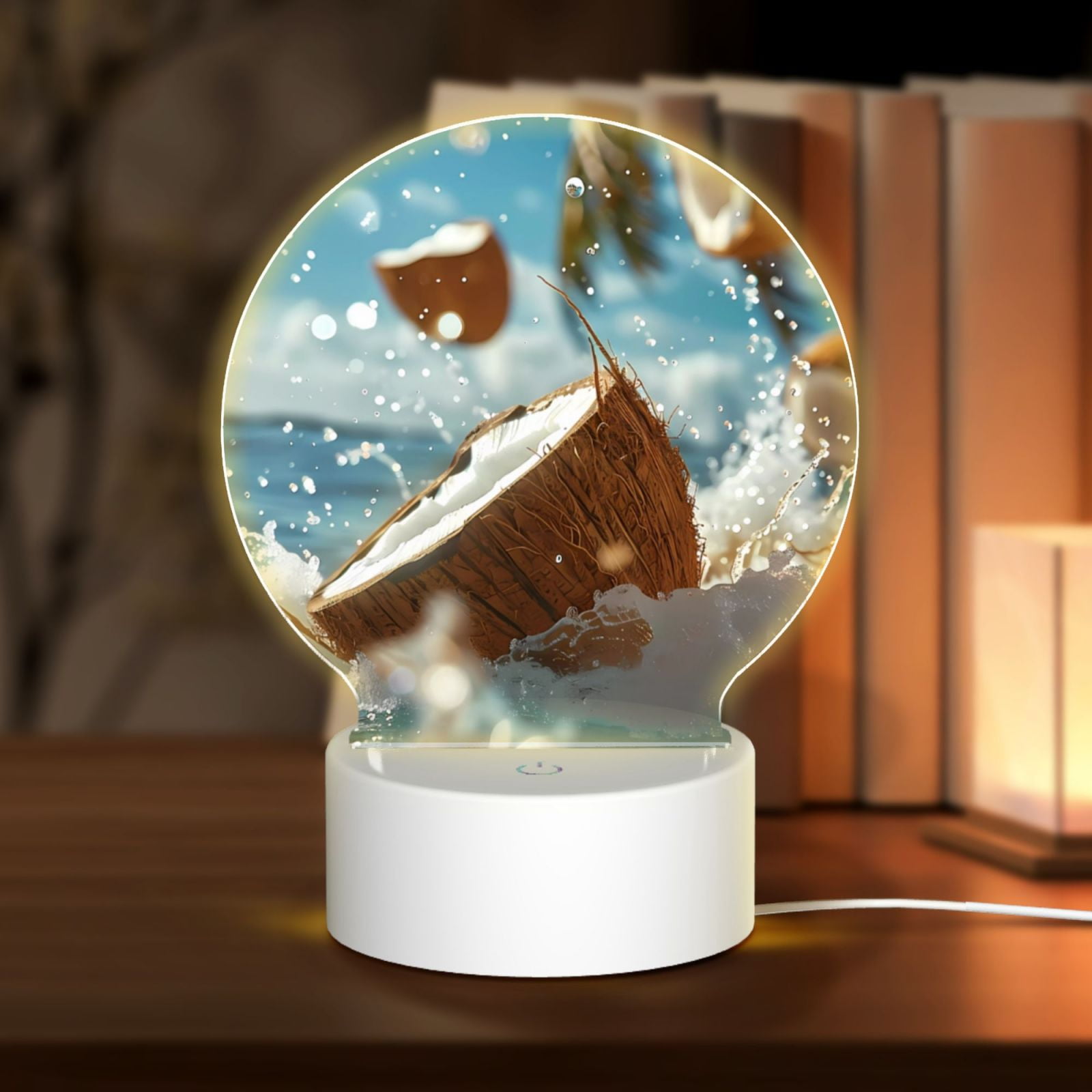 Salouo Fresh Coconut Splash for Round Acrylic Night Light - Acrylic ...