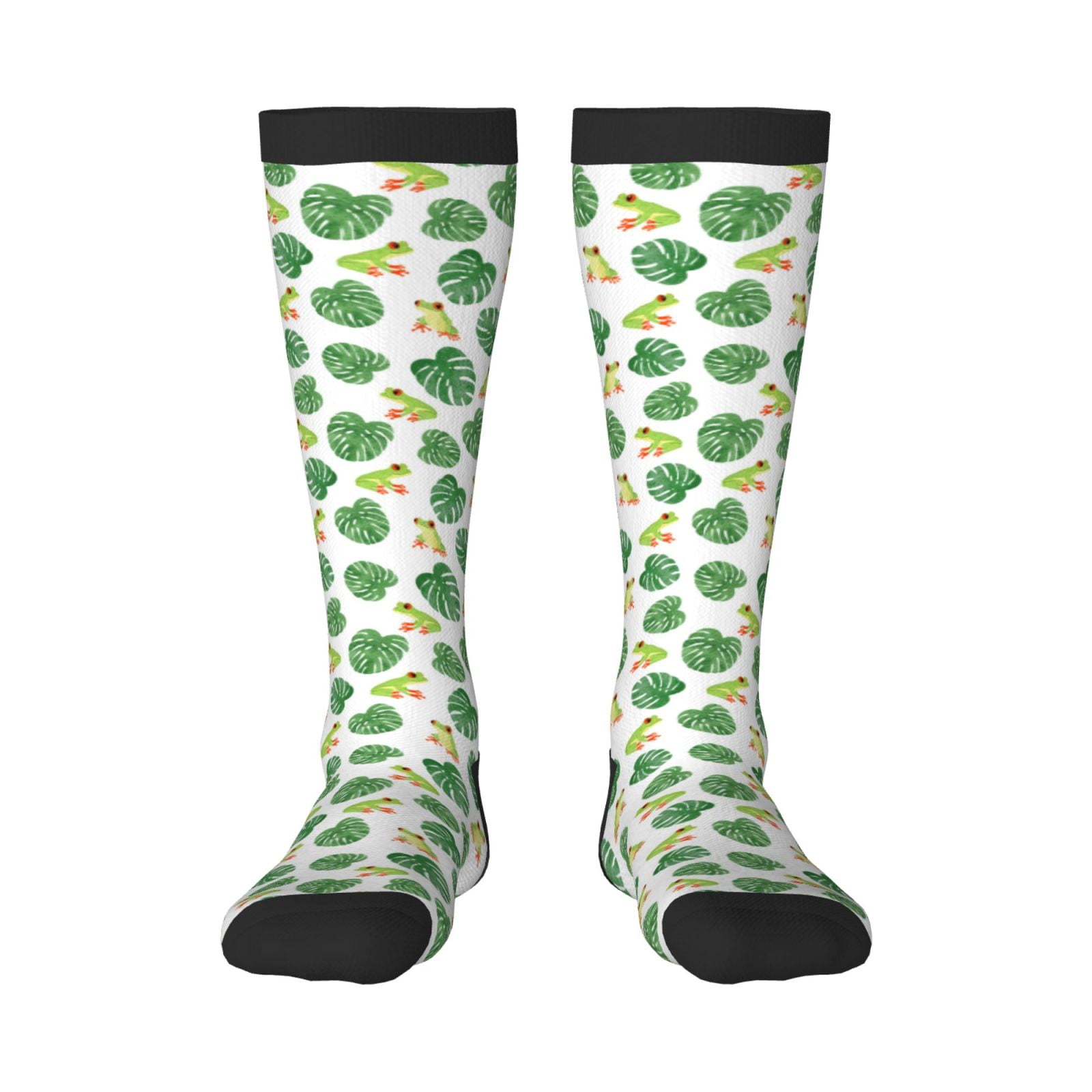 Salouo Frogs And Tropical Leaves Print Women's Men's Ankle Socks 1-pack ...