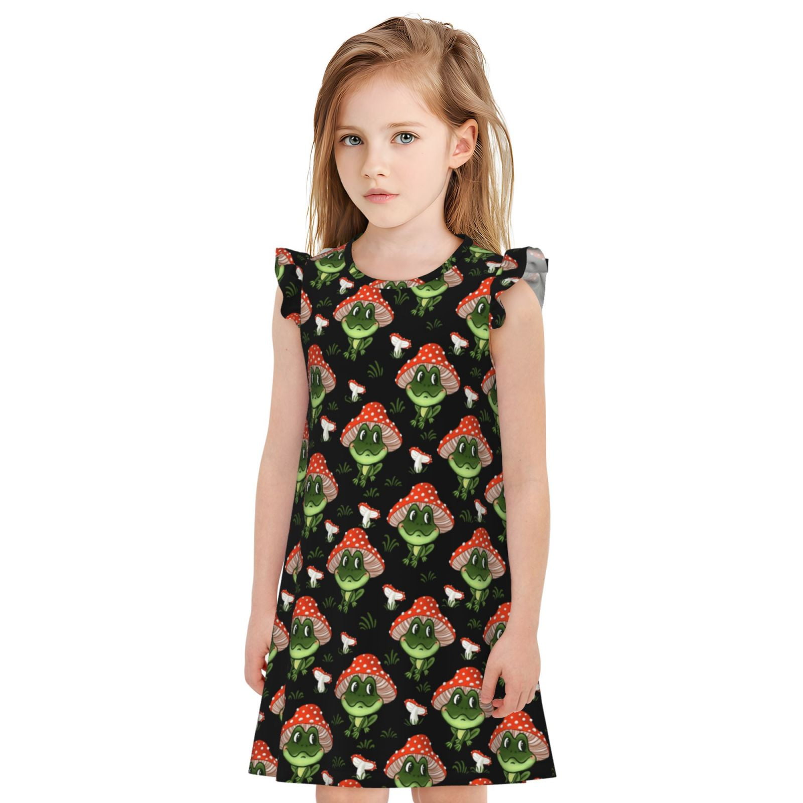 Salouo Frogs In Mushroom Hats Print Nightgowns for Girls,Cute kid’s ...