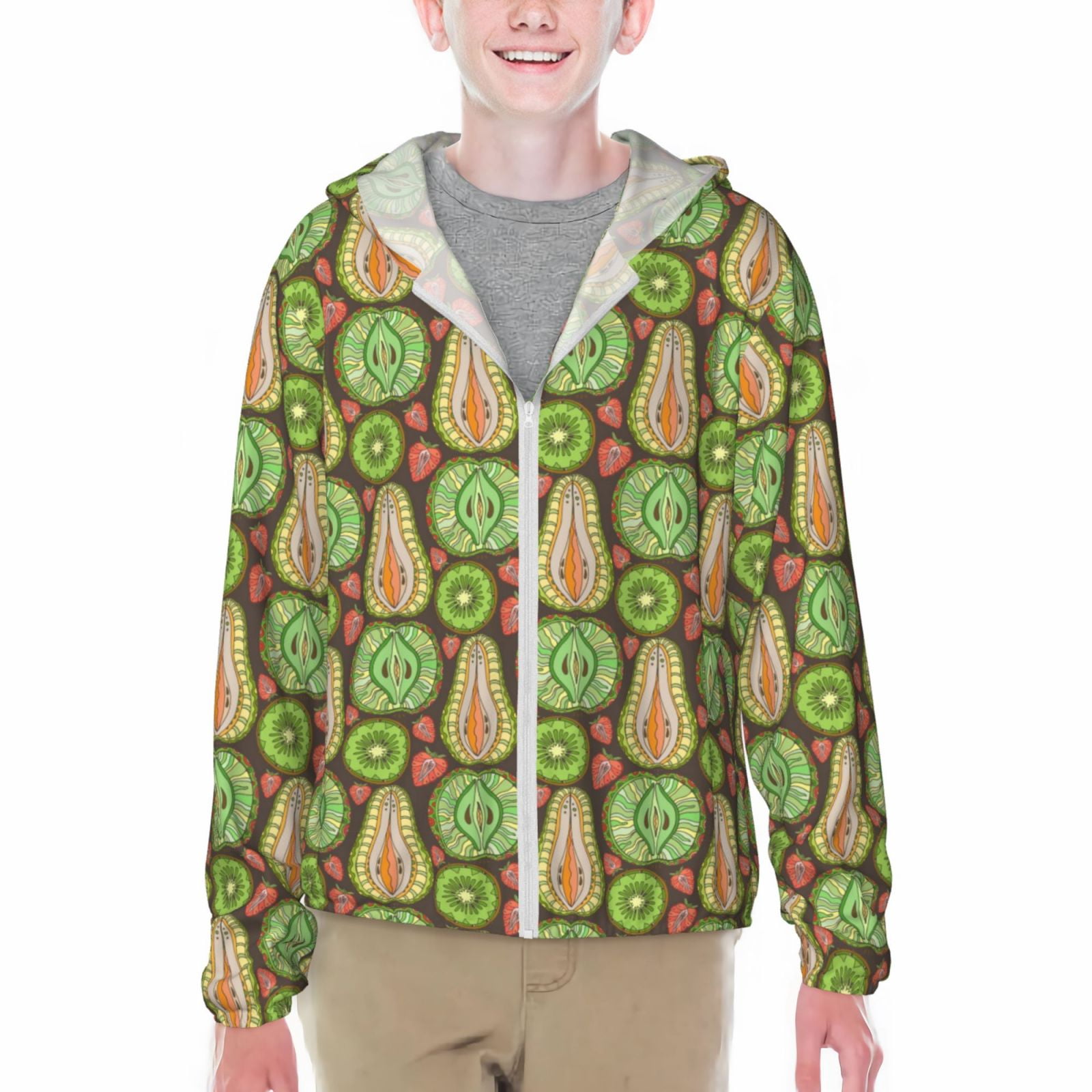 Salouo Fruits 1 for Teen's Sun Protection Jacket,Full Zipper Long ...