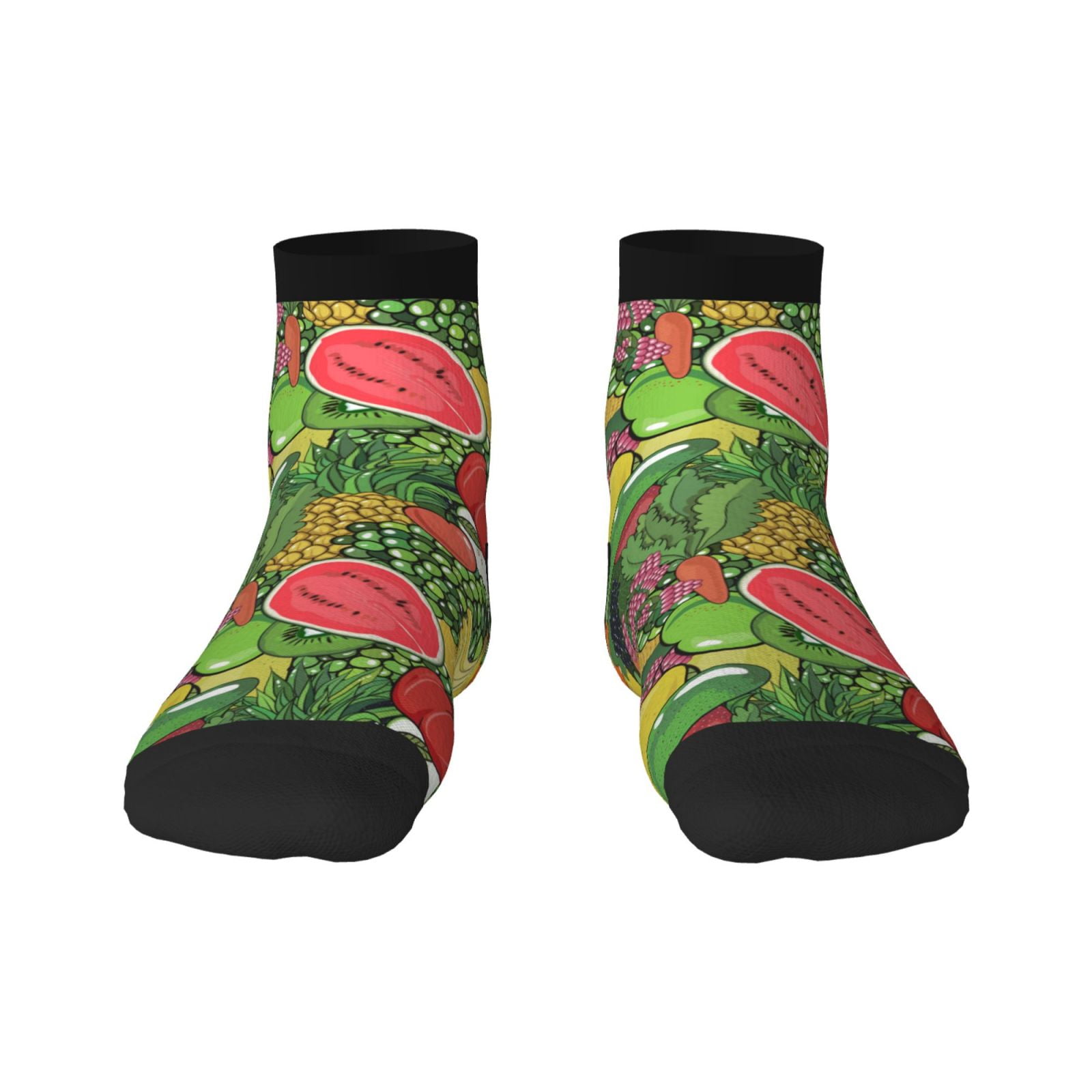 Salouo Fruits Vegetables And Berries Pattern Unisex Middle Tube Socks ...