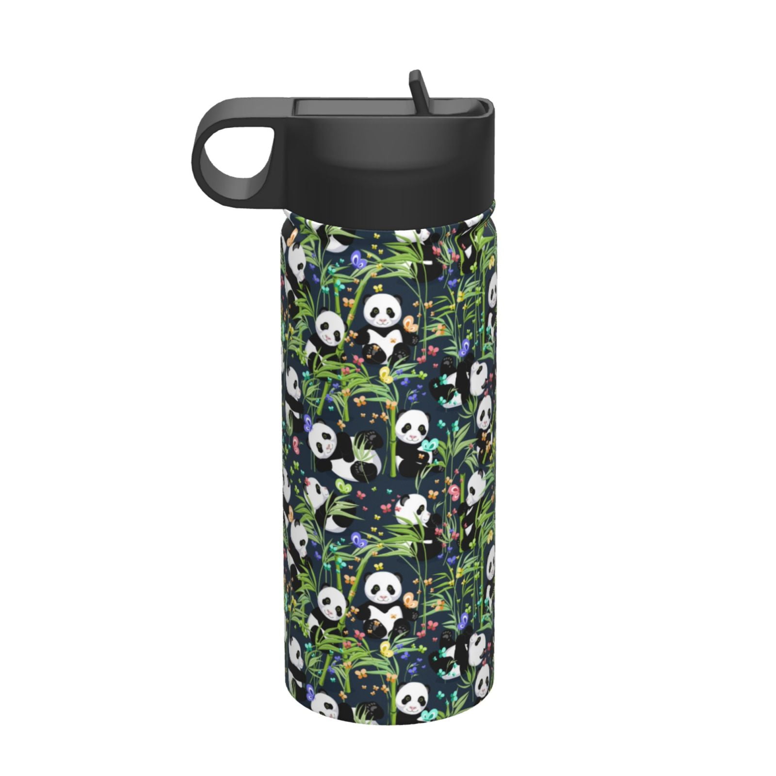 Salouo Fun Panda Playing With Bamboo Leaves Pattern 18 oz Water Bottle ...