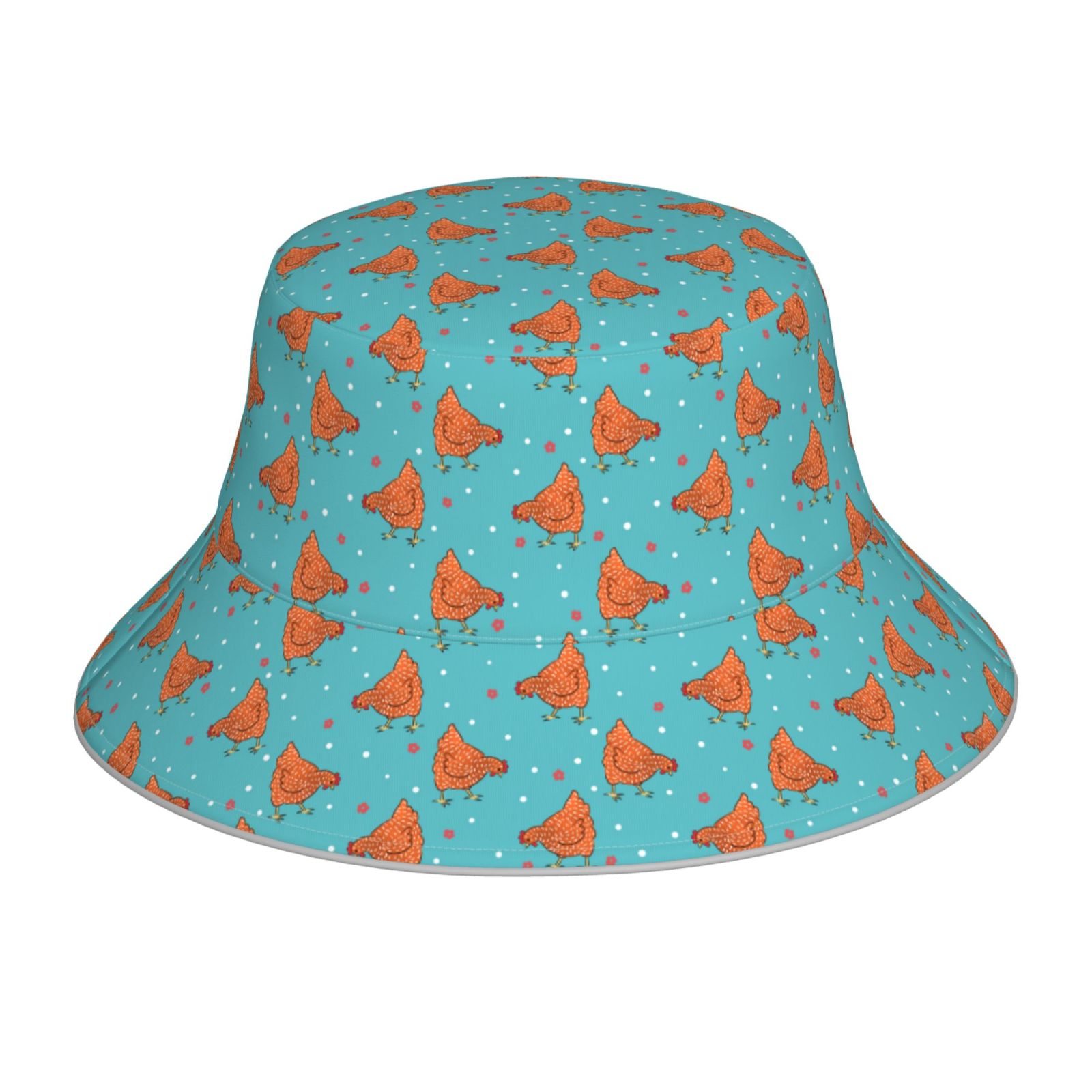 Salouo Funny Chicken Print Unisex Bucket Hat, Outdoor Summer Beach ...