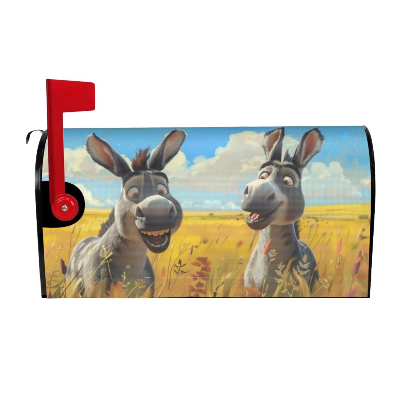 Salouo Funny Countryside Donkey for Magnetic Mailbox Covers Waterproof ...
