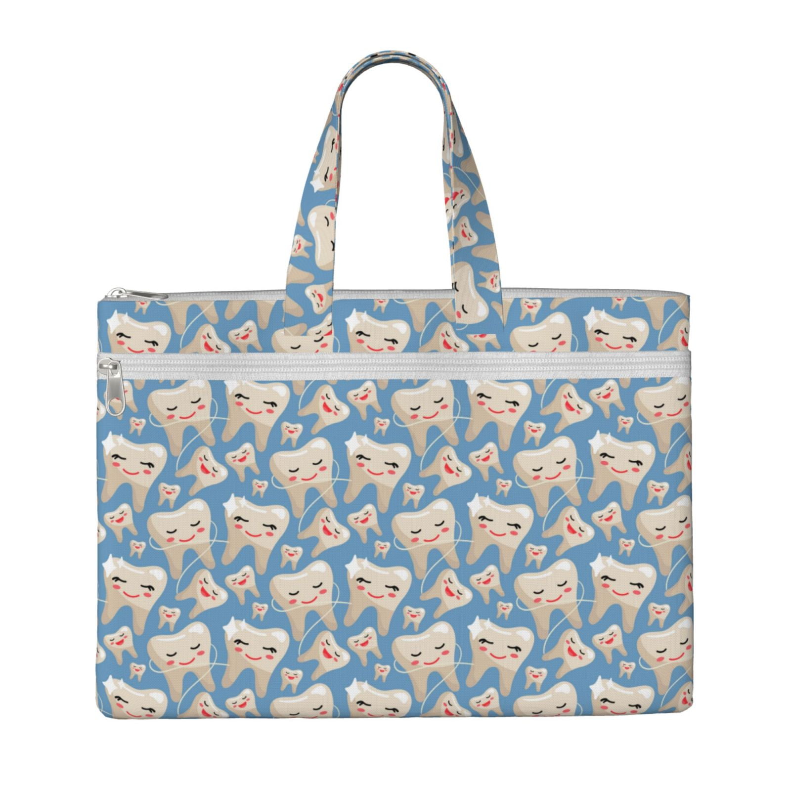 Salouo Funny Cute Healthy Teeth for Canvas Tote File Bag, Tote Bag With ...