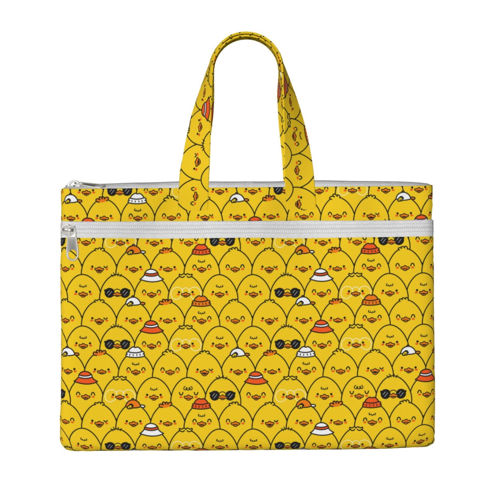 Salouo Funny Ducks for Canvas Tote File Bag, Tote Bag With Zipper ...