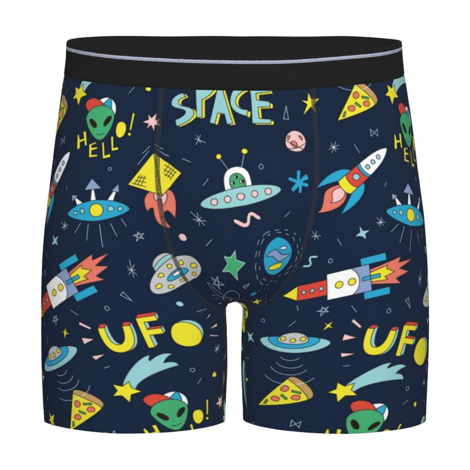 Salouo Funny Spaceships Pattern Men's Boxer Briefs, Soft & Breathable ...