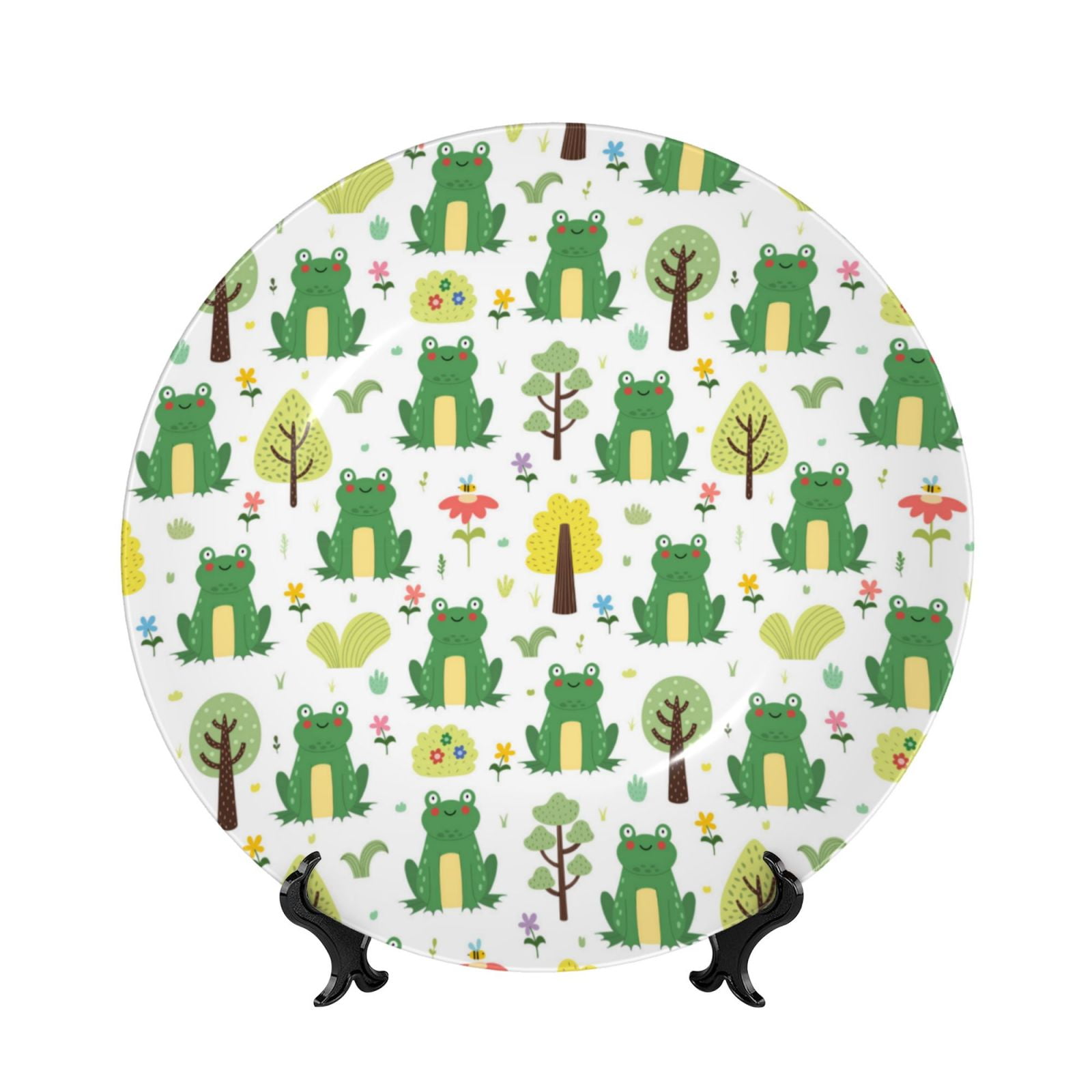 Salouo Funny Toad Pattern Bone China Decorative Plate,Holiday Decor ...