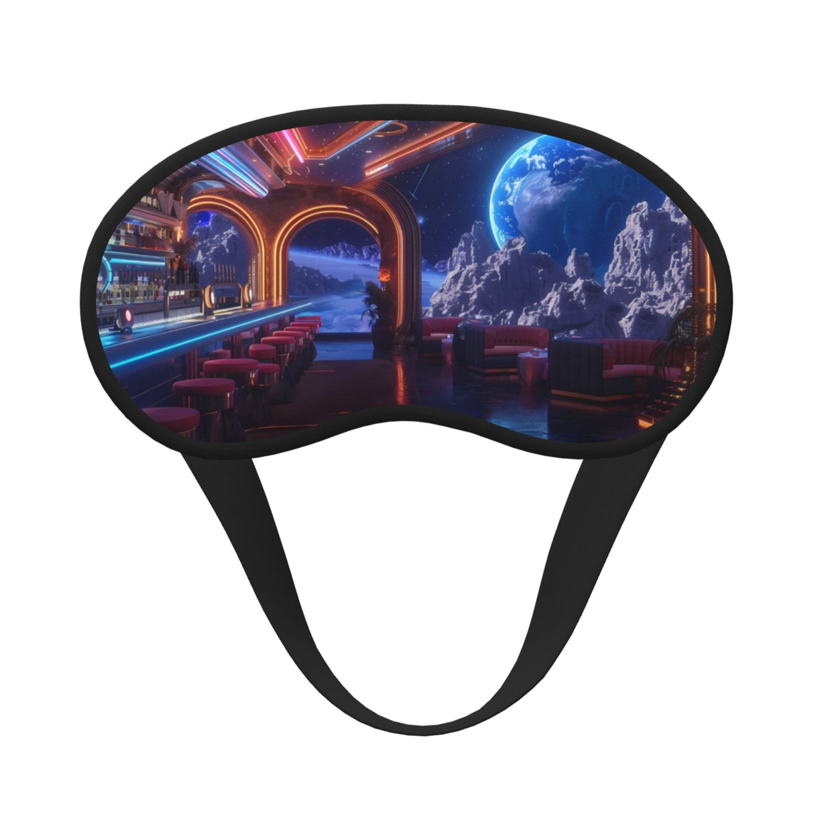 Salouo Futuristic Bar Space View Pattern Eye Masks, 1-Pack Sleep Mask ...