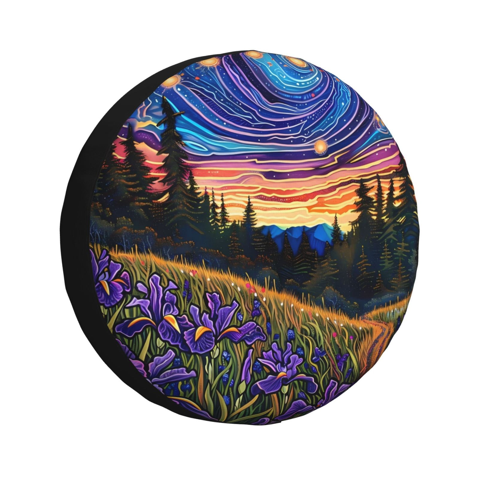 Salouo Galactic Night Over Meadow Print Spare Tire Cover 14-17 inch ...