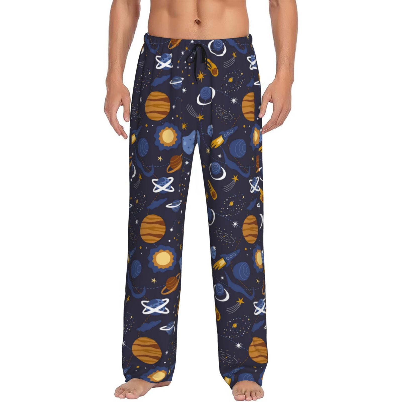 Salouo Galaxy Print Pajama Pants for Men, Lounge Pants Elastic ...