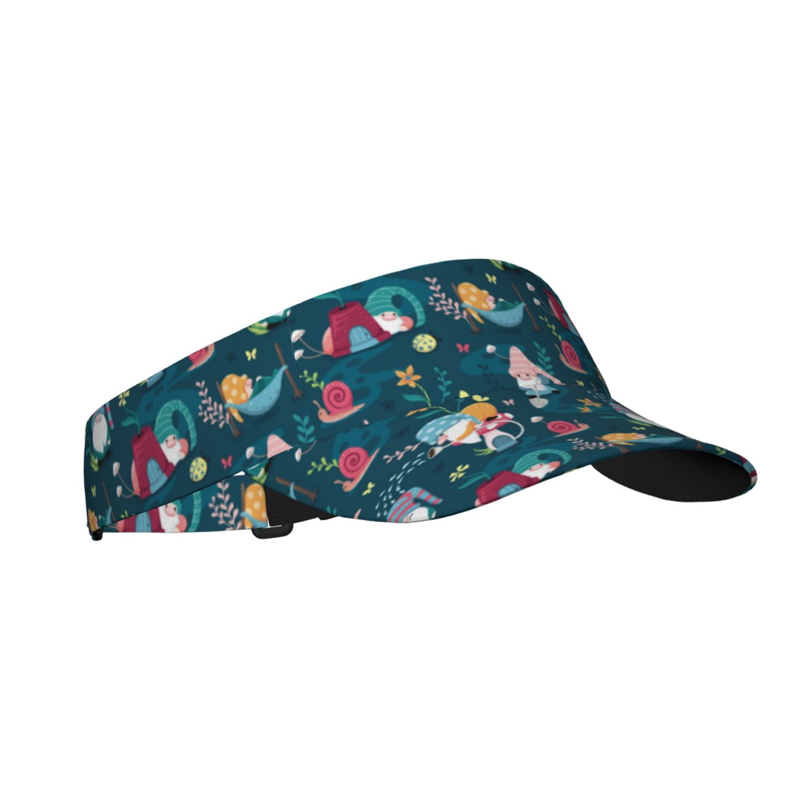 Salouo Garden Gnomes In Flower Pattern Sport Sun Visor Hats,1-Piece of Adult Sunscreen Visor Cap ...