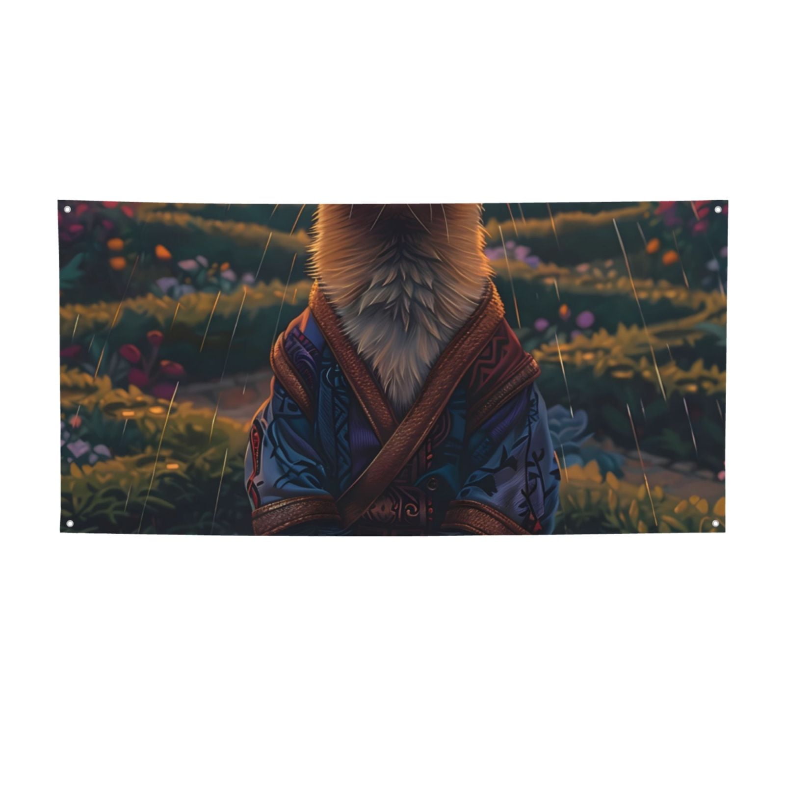 Salouo Garden Meditating Weasel Pattern Holiday Banner Outside Party ...