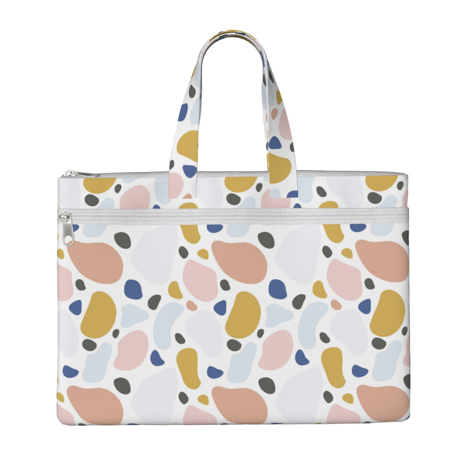 Salouo Geometric Spots for Canvas Tote File Bag, Tote Bag With Zipper ...