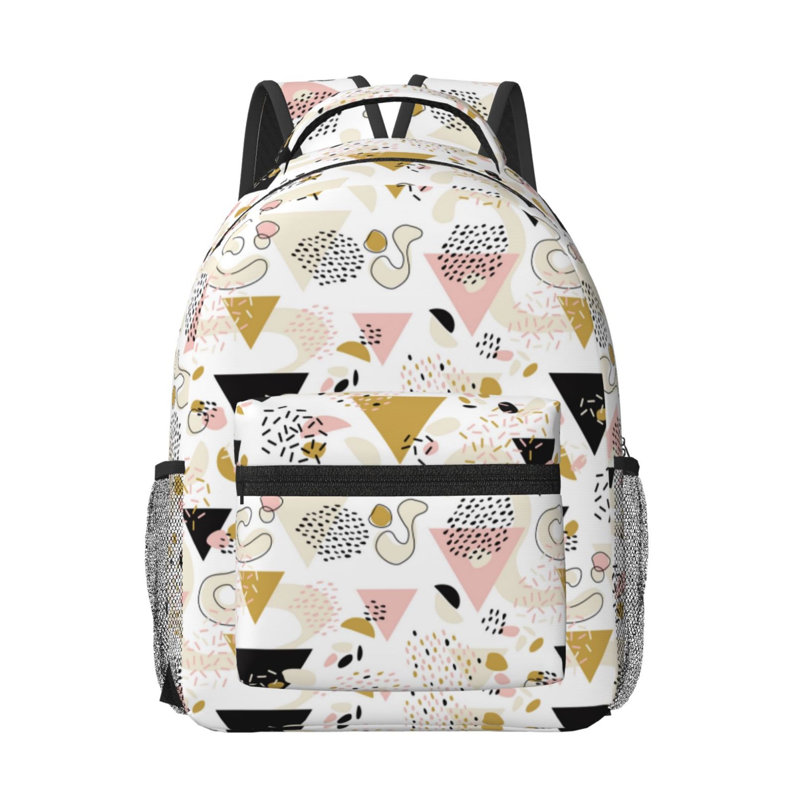 Salouo Geometric Triangle Print Laptop Backpack 16.5'' Daypack Carry On ...