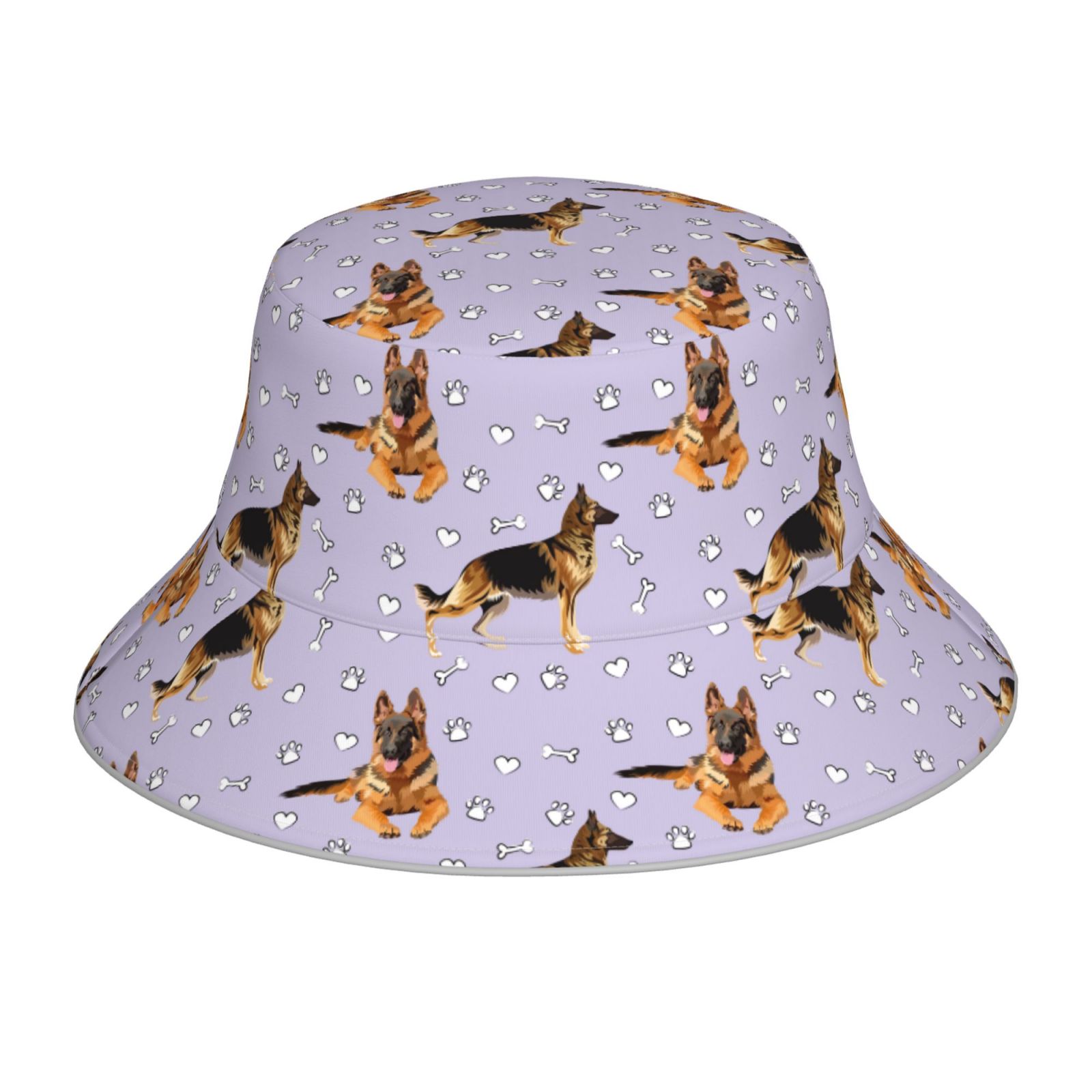 Salouo German Shepherd Dog Print Unisex Bucket Hat, Outdoor Summer ...