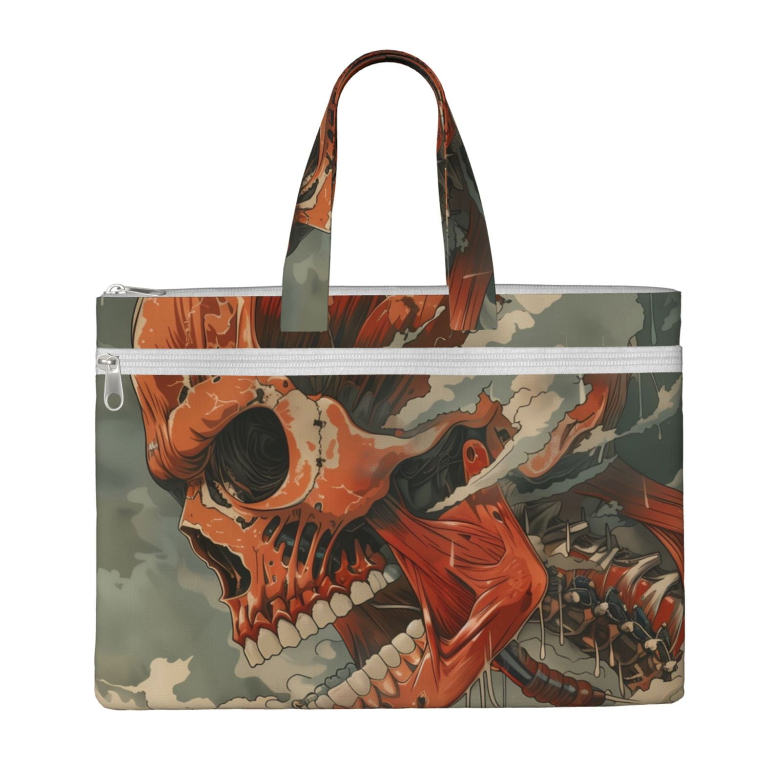 Salouo Gigantic Skull In Clouds for Canvas Tote File Bag, Tote Bag With ...