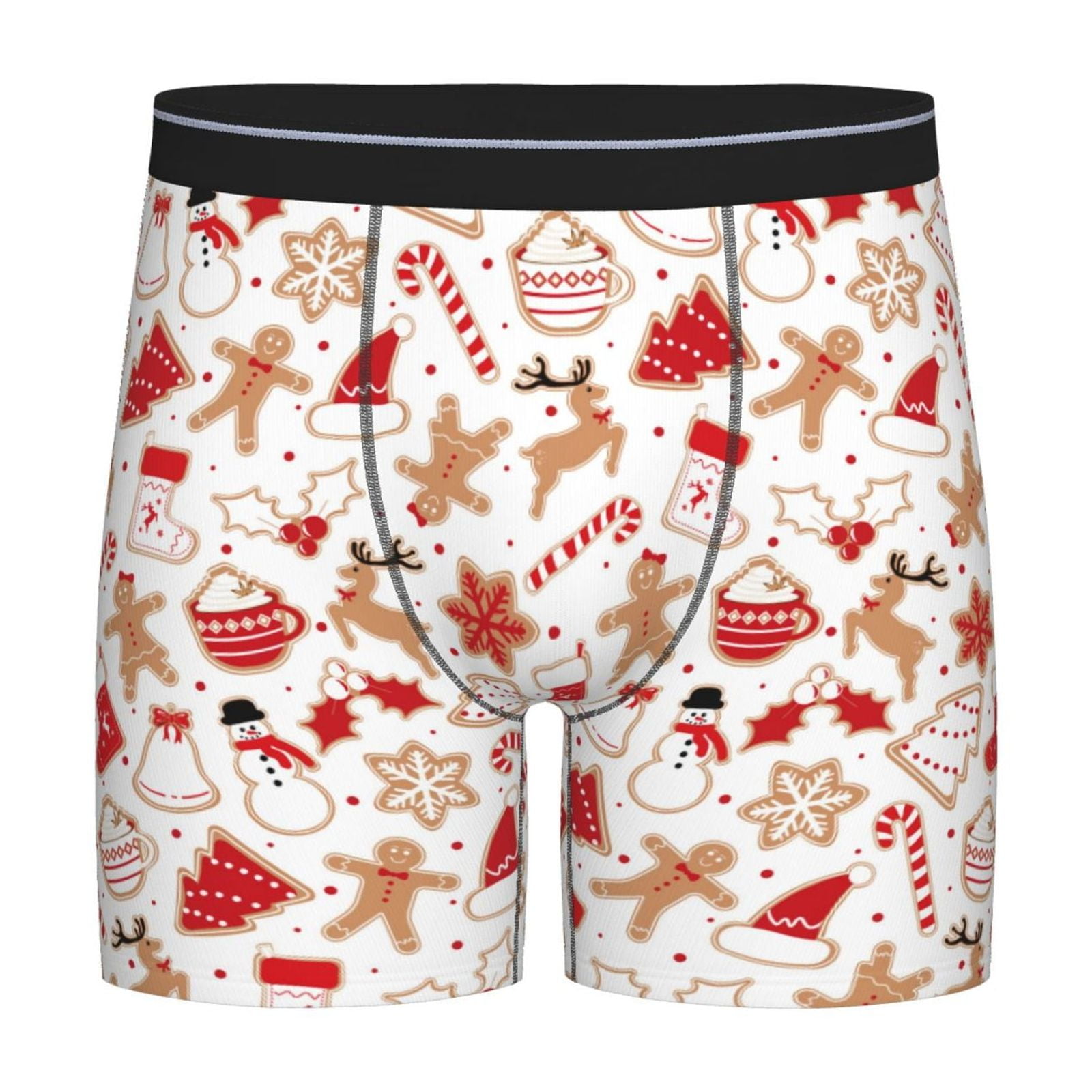 Salouo Gingerbread Holiday Sweets Pattern Men's Boxer Briefs, Soft ...