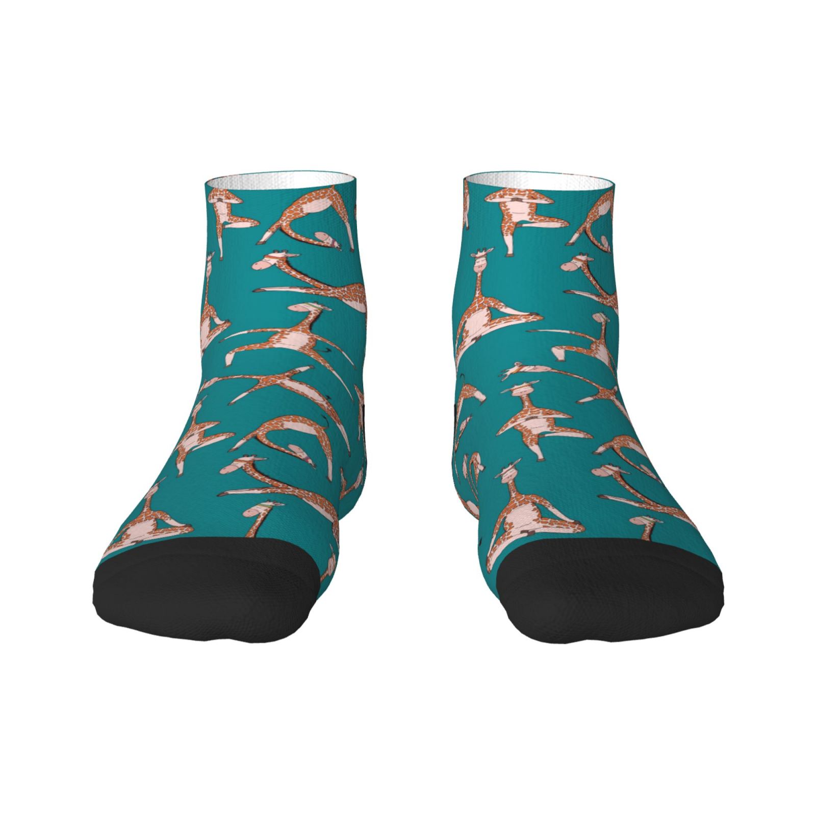 Salouo Giraffes Doing Various Yoga Pattern Unisex Middle Tube Socks ...