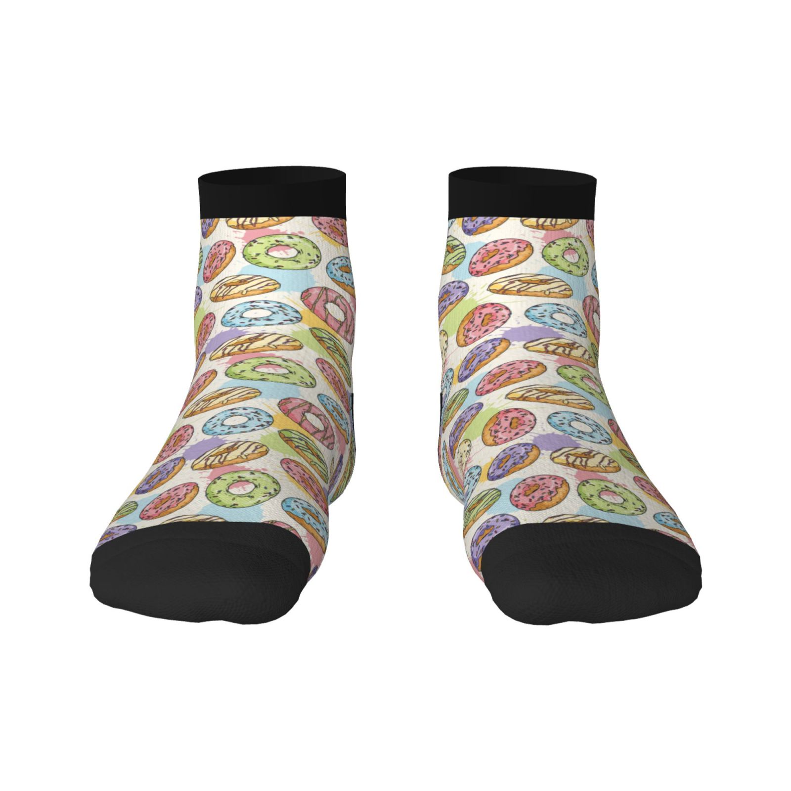 Salouo Glazed Donuts Pattern Unisex Middle Tube Socks,Middle-Finger ...