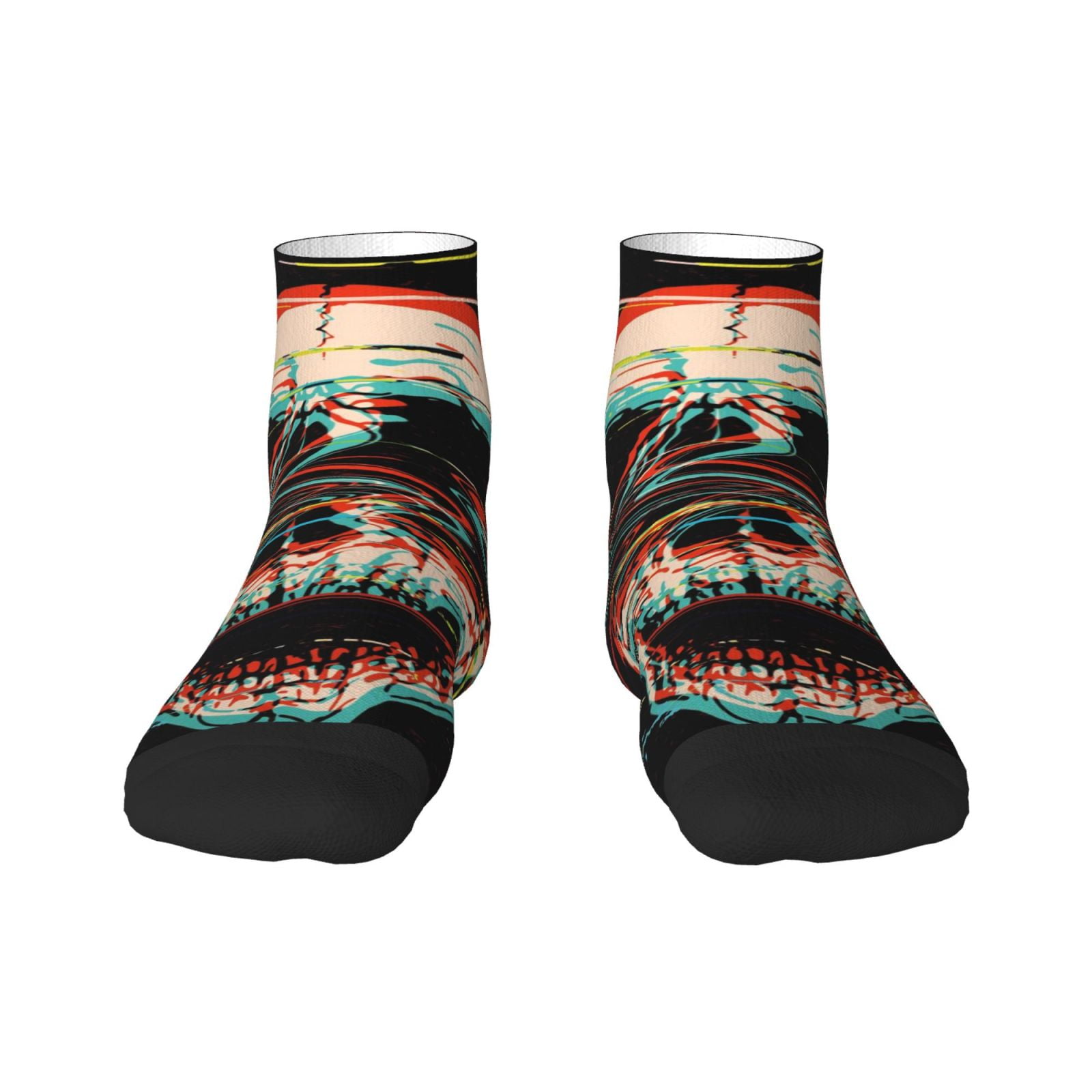 Salouo Glitch Screaming Skull Pattern Unisex Middle Tube Socks,Middle ...