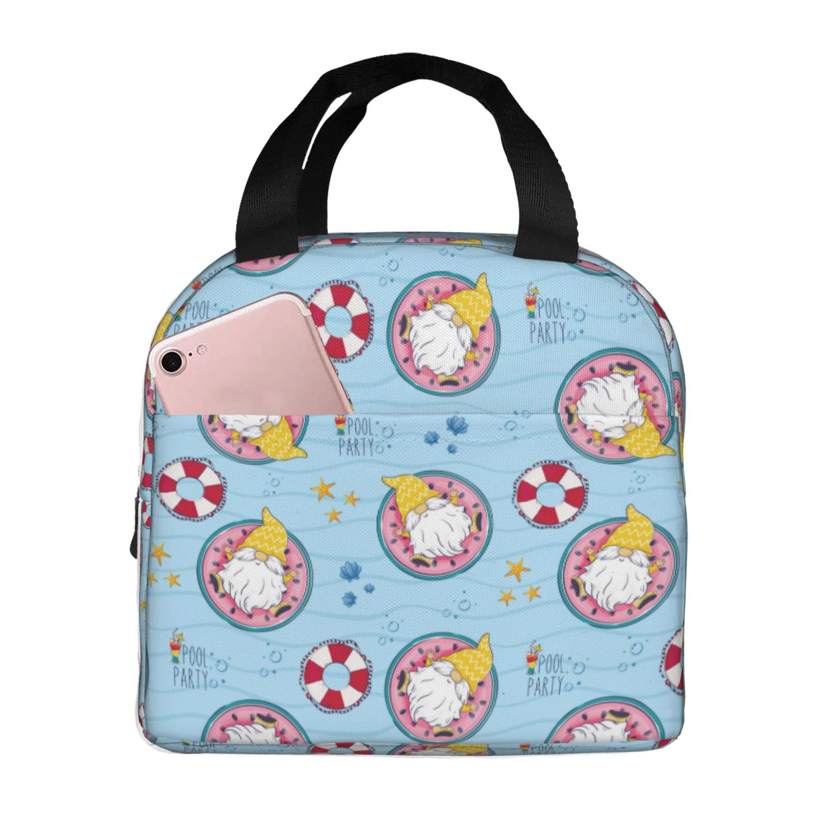 Salouo Gnome Pool Party for Unisex Lunch Bag Leakproof Lunch Tote Large ...