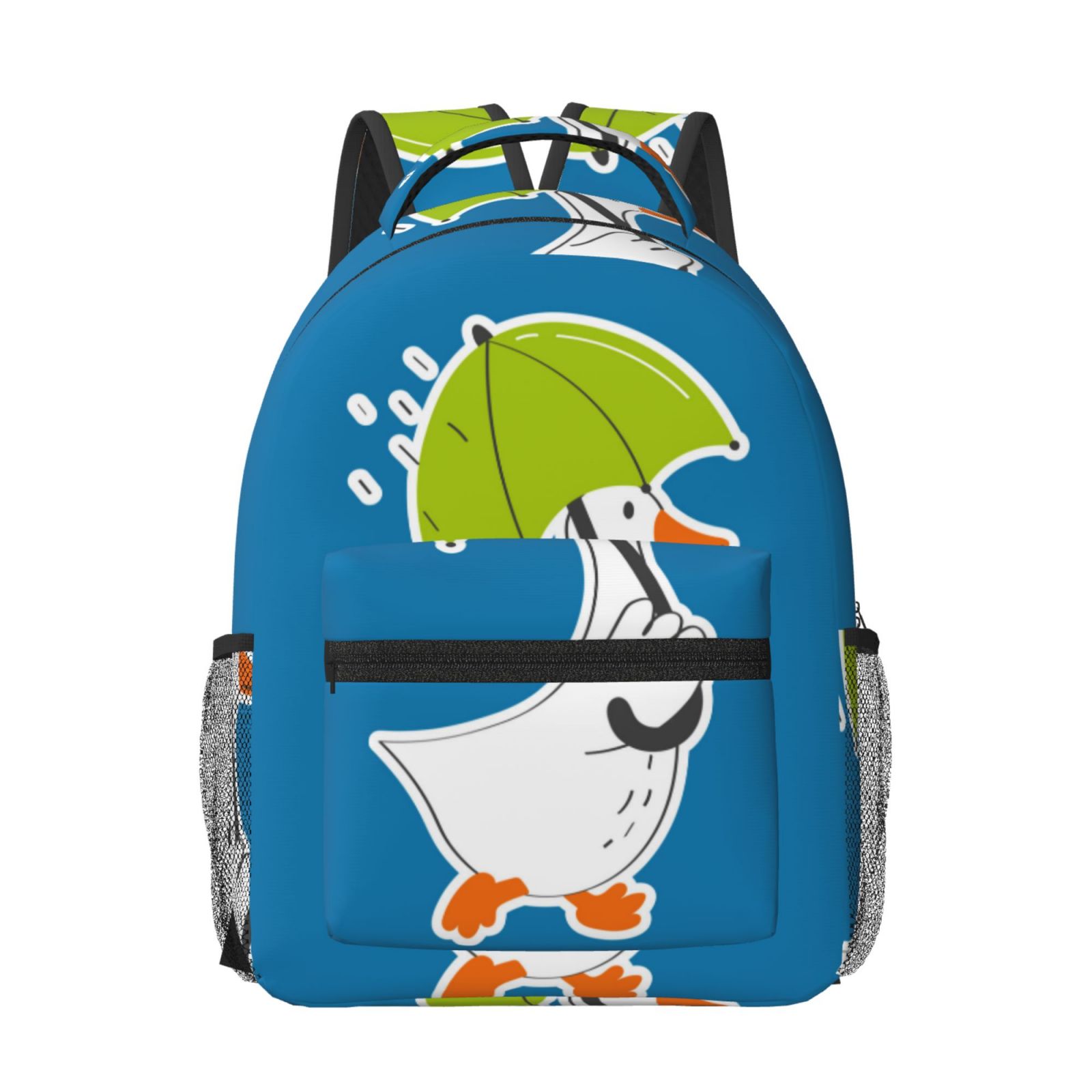 Salouo Goose Holding an Umbrella Print Laptop Backpack 16.5'' Daypack ...