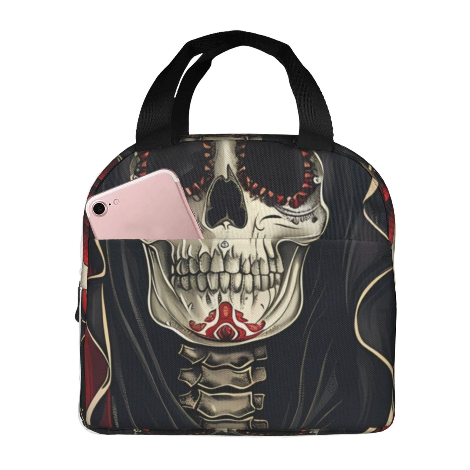 Salouo Gothic Skull With Roses for Unisex Lunch Bag Leakproof Lunch ...