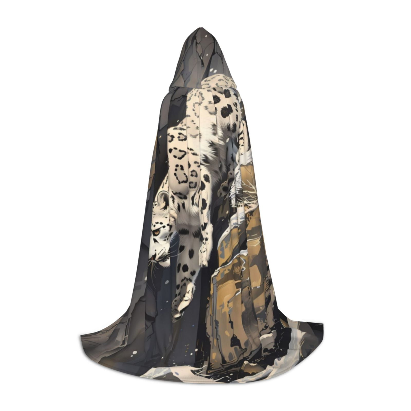 Salouo Graceful Snow Leopard for Kid's Hooded Cape Halloween Costume ...