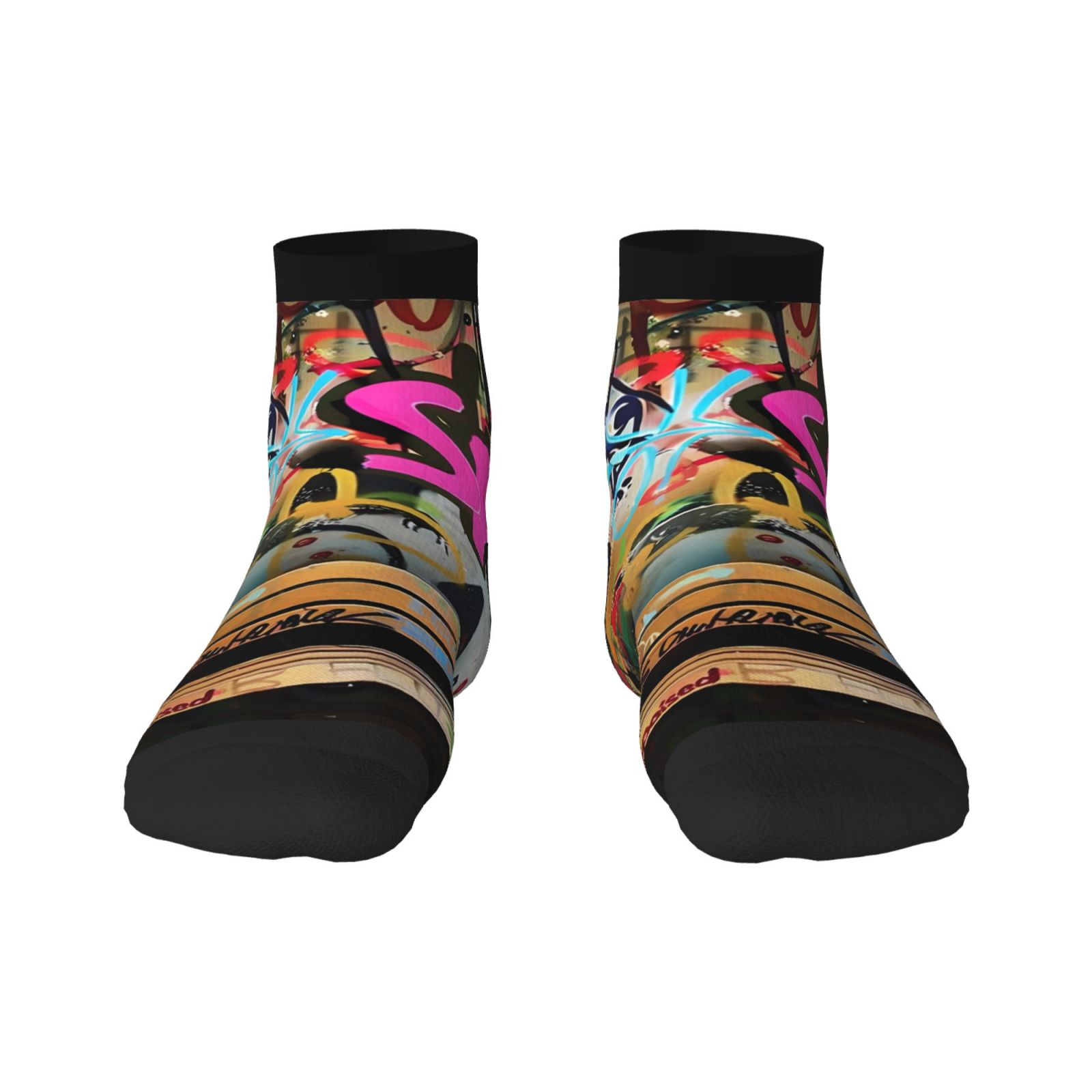 Salouo Graffiti Lamp Urban Scene Pattern Unisex Middle Tube Socks ...