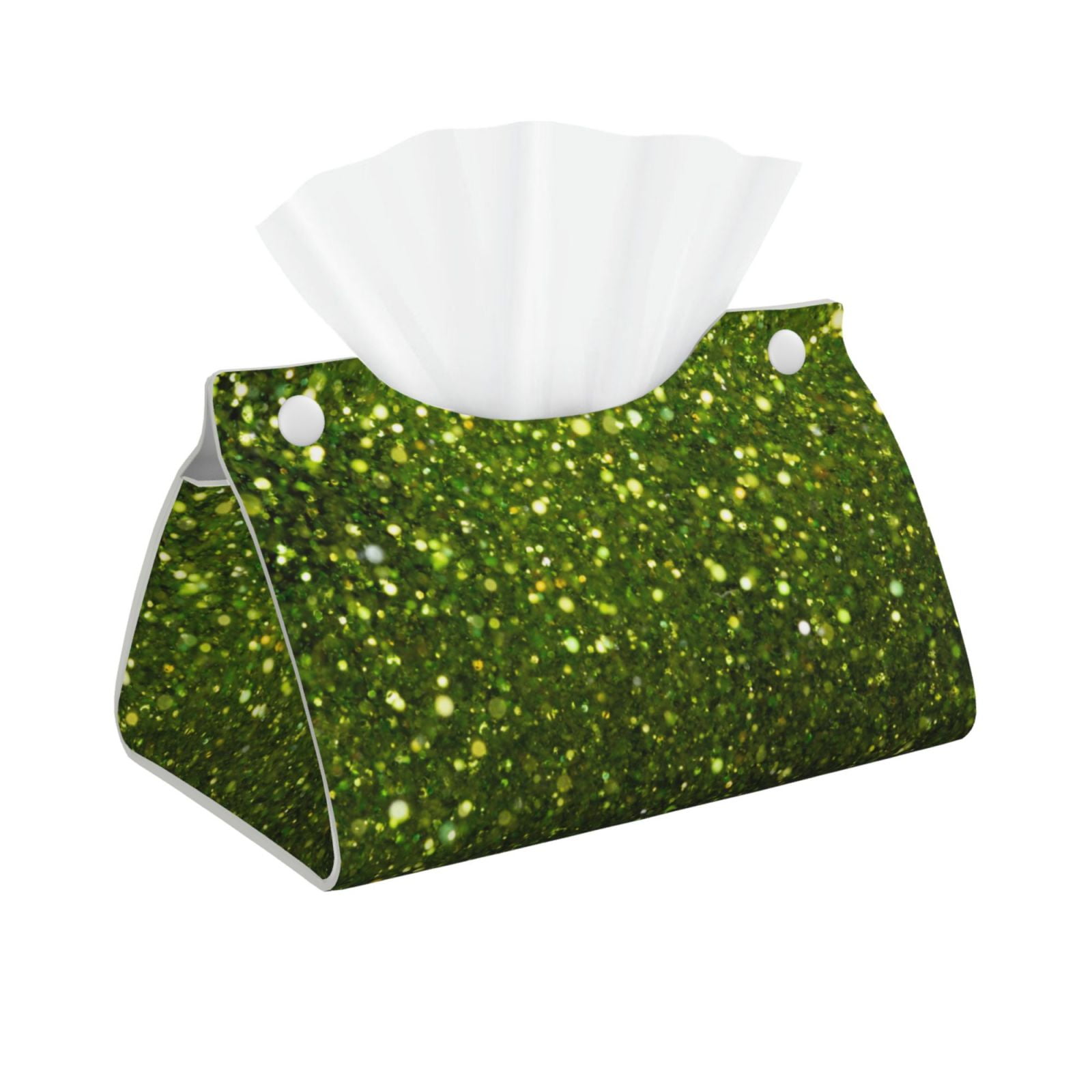 Salouo Green Glitter Sparkle Pattern Long Tissue Box Cover Rectangular ...