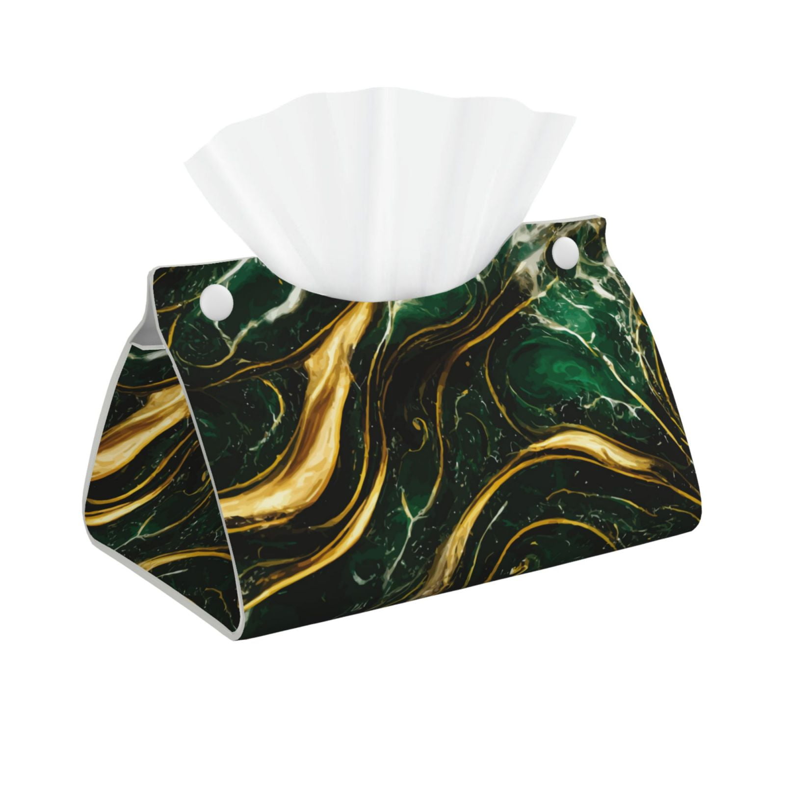Salouo Green Marble Pattern Long Tissue Box Cover Rectangular–Plus Size ...
