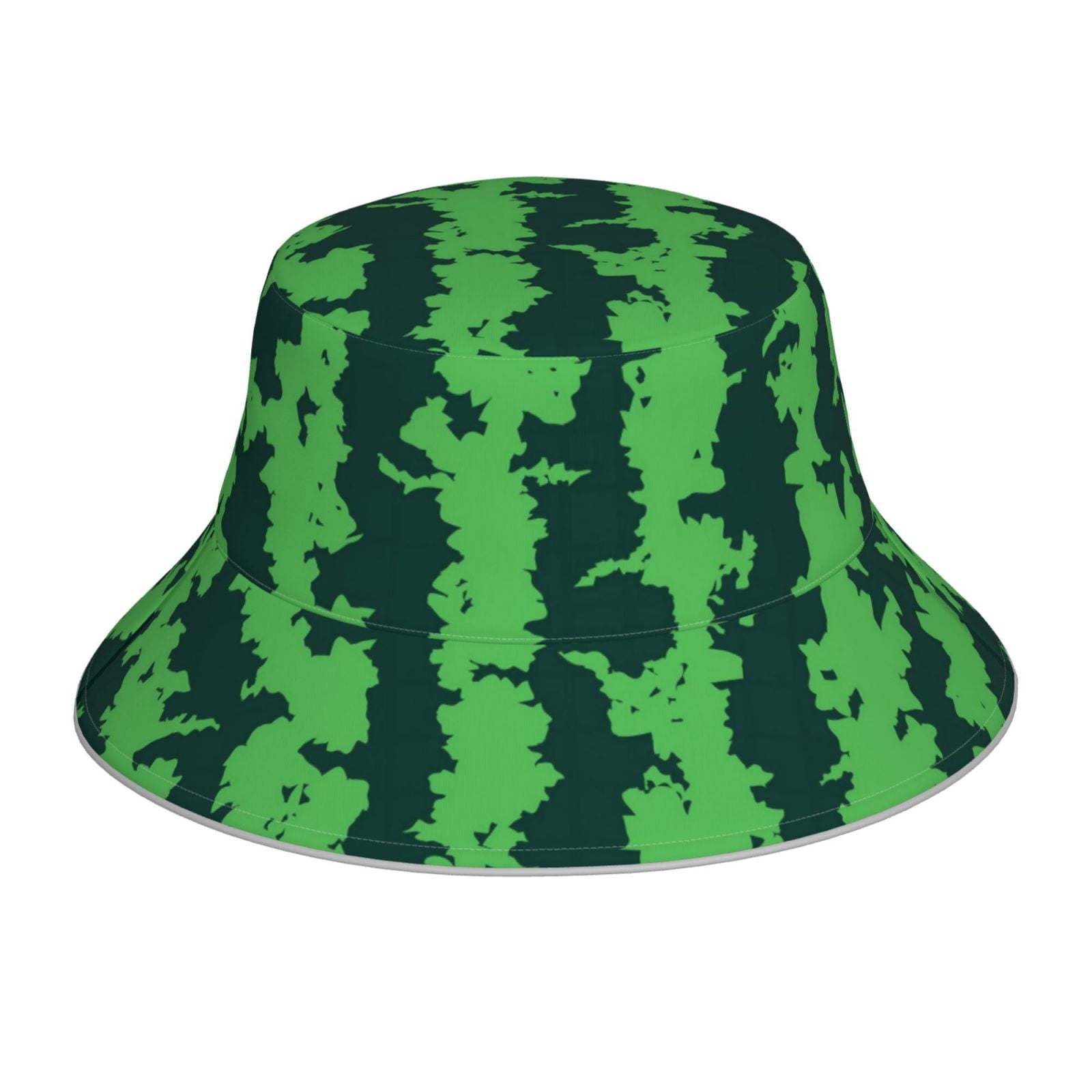 Salouo Green Stripes Of Watermelon Print Unisex Bucket Hat, Outdoor ...