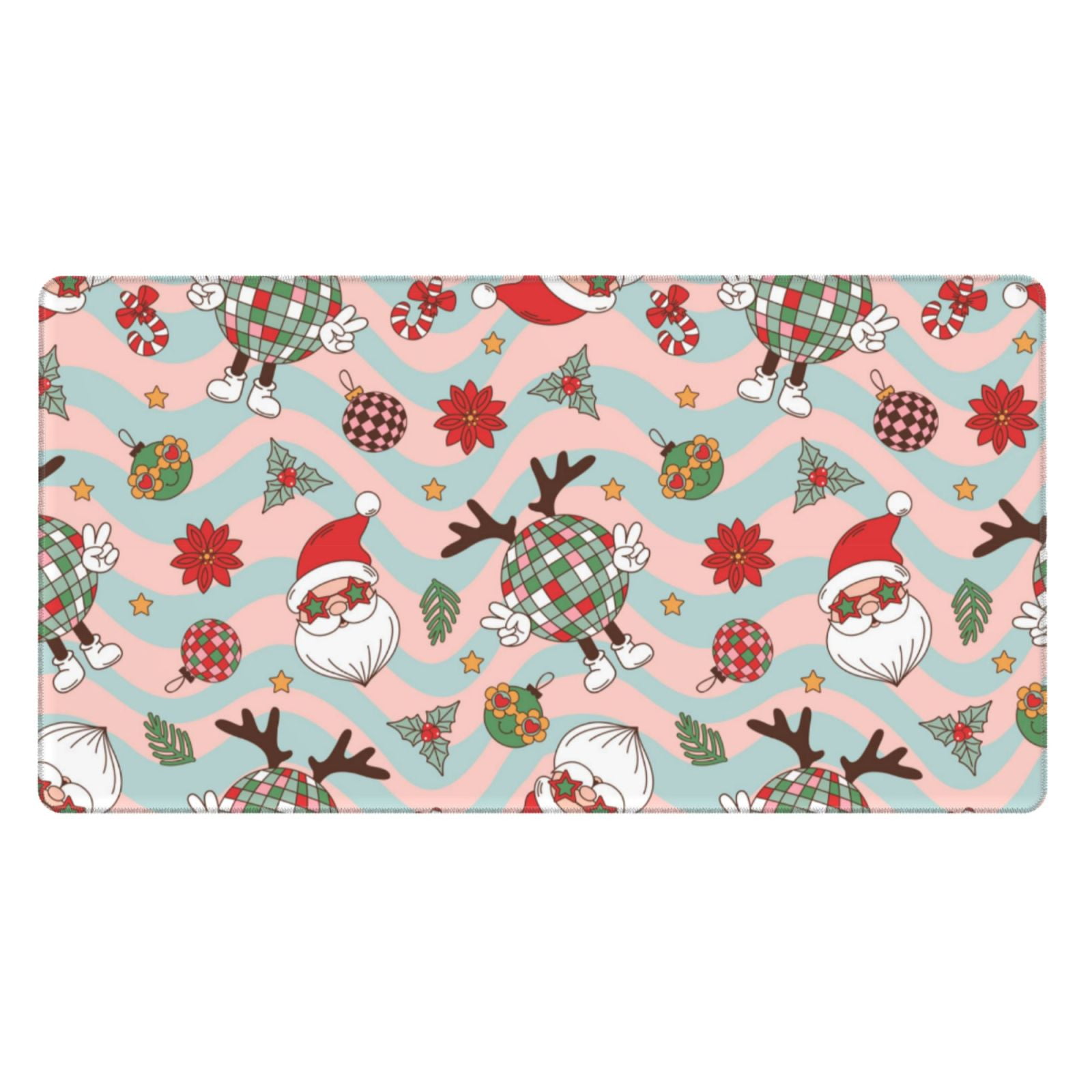 Salouo Groovy Retro Santa Print Large Mouse Pad,Extended Mat Desk Pad ...