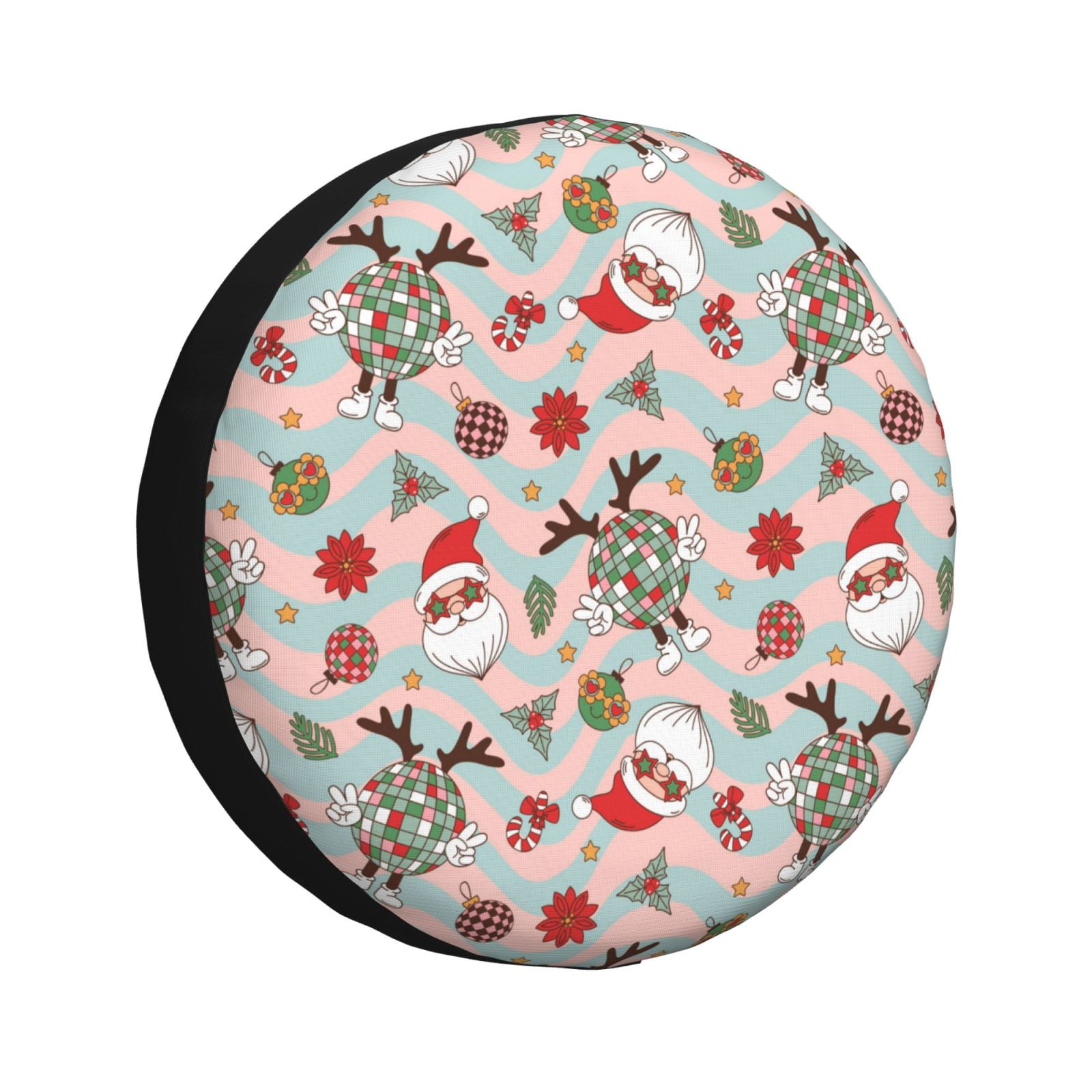 Salouo Groovy Retro Santa Print Spare Tire Cover 14-17 inch Spare Tire ...