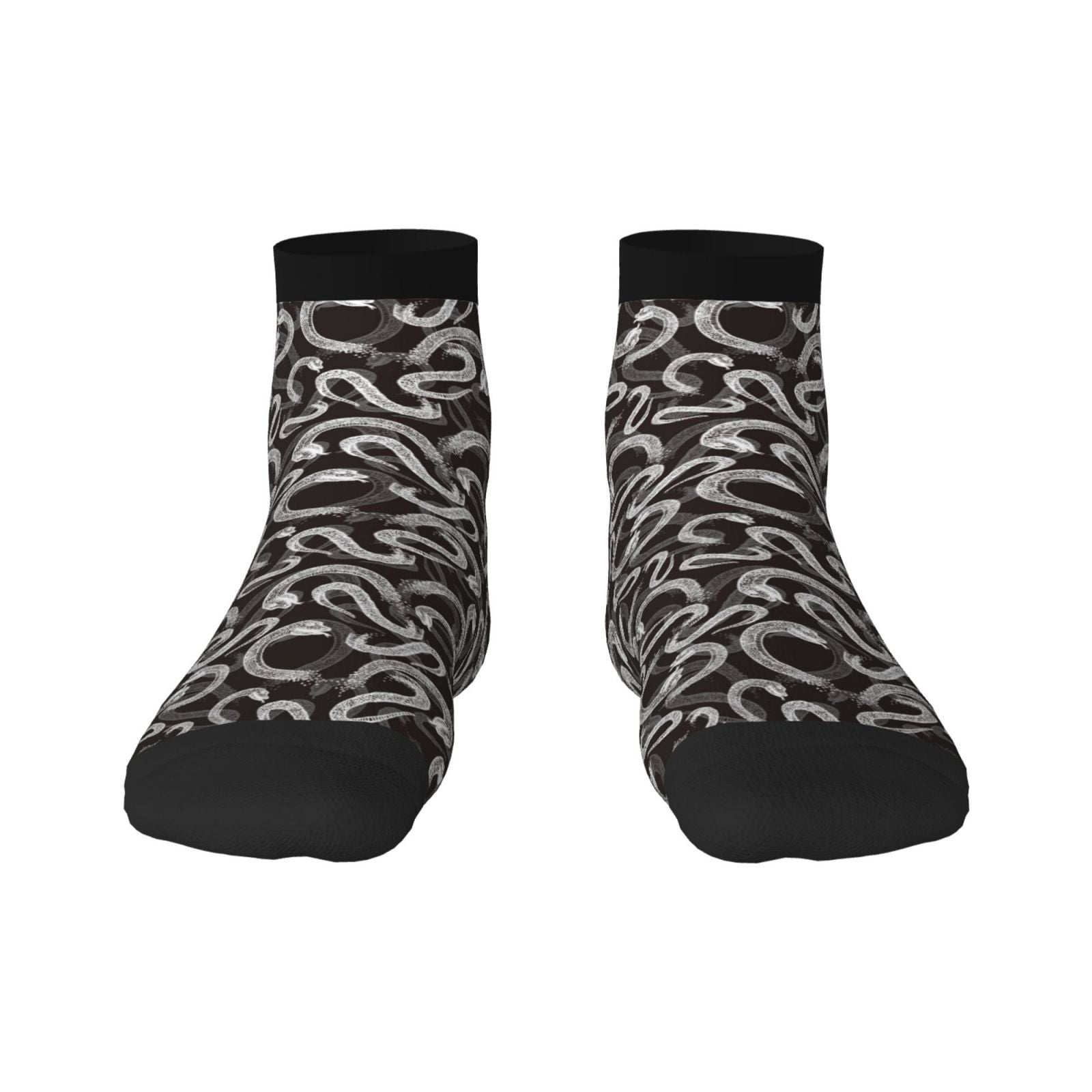 Salouo Hand Drawn Snake Pattern Unisex Middle Tube Socks,Middle-Finger ...